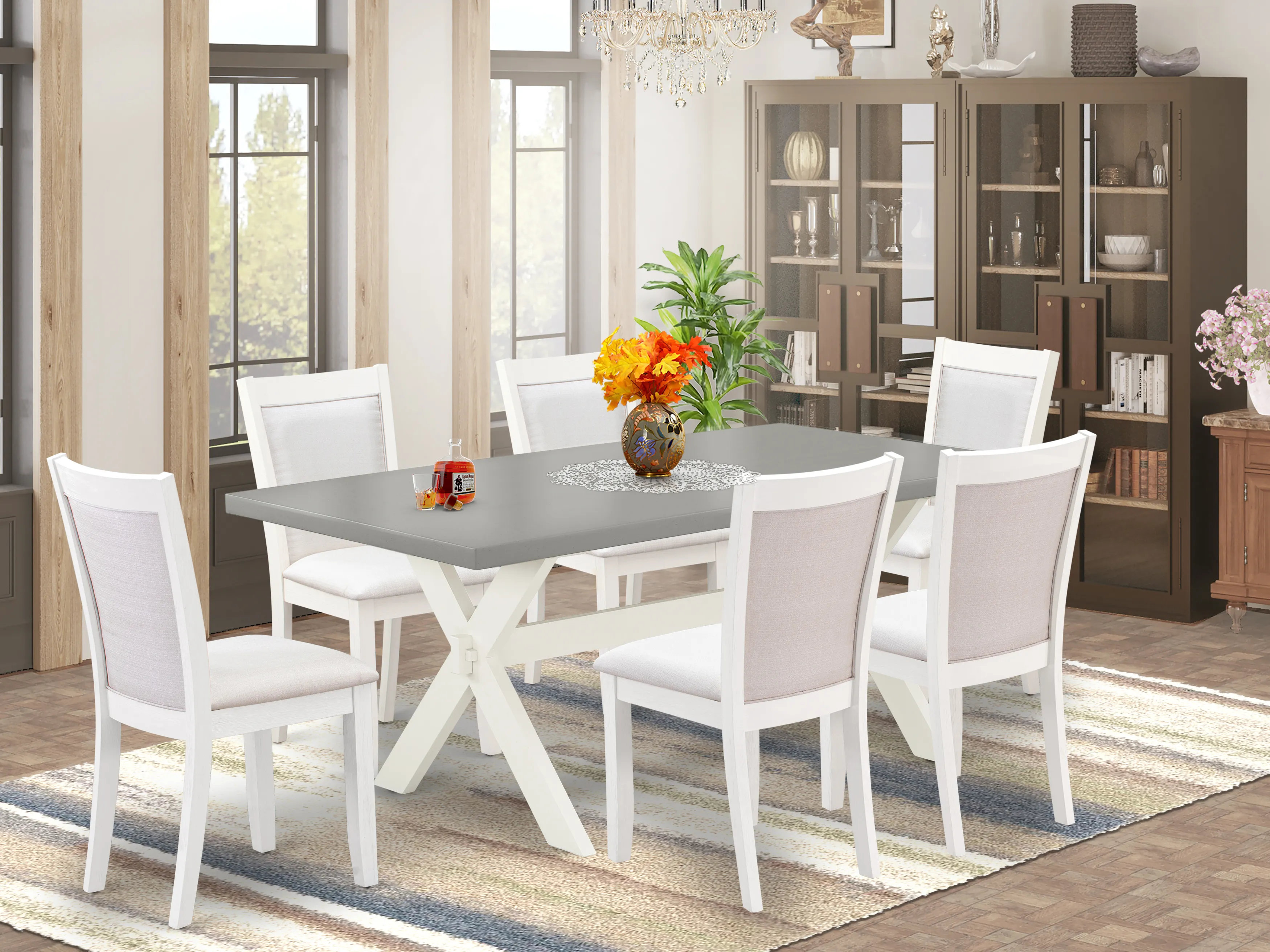 Gracie Oaks Modern Dining Table Set - a Kitchen Table and Linen Fabric ...