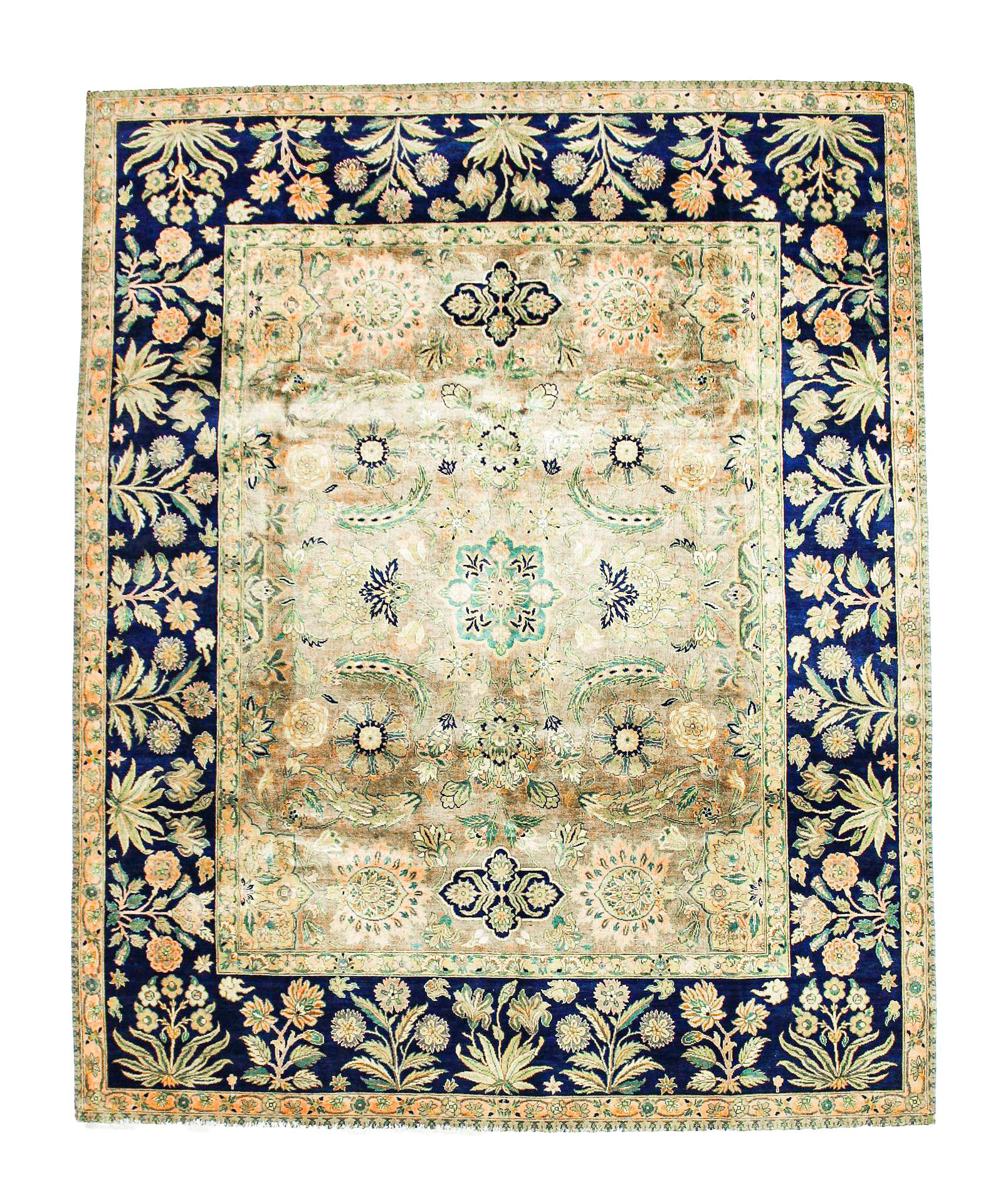 Isabelline One-of-a-Kind 8' X 10' 1990s Wool Area Rug in Navy/Beige ...