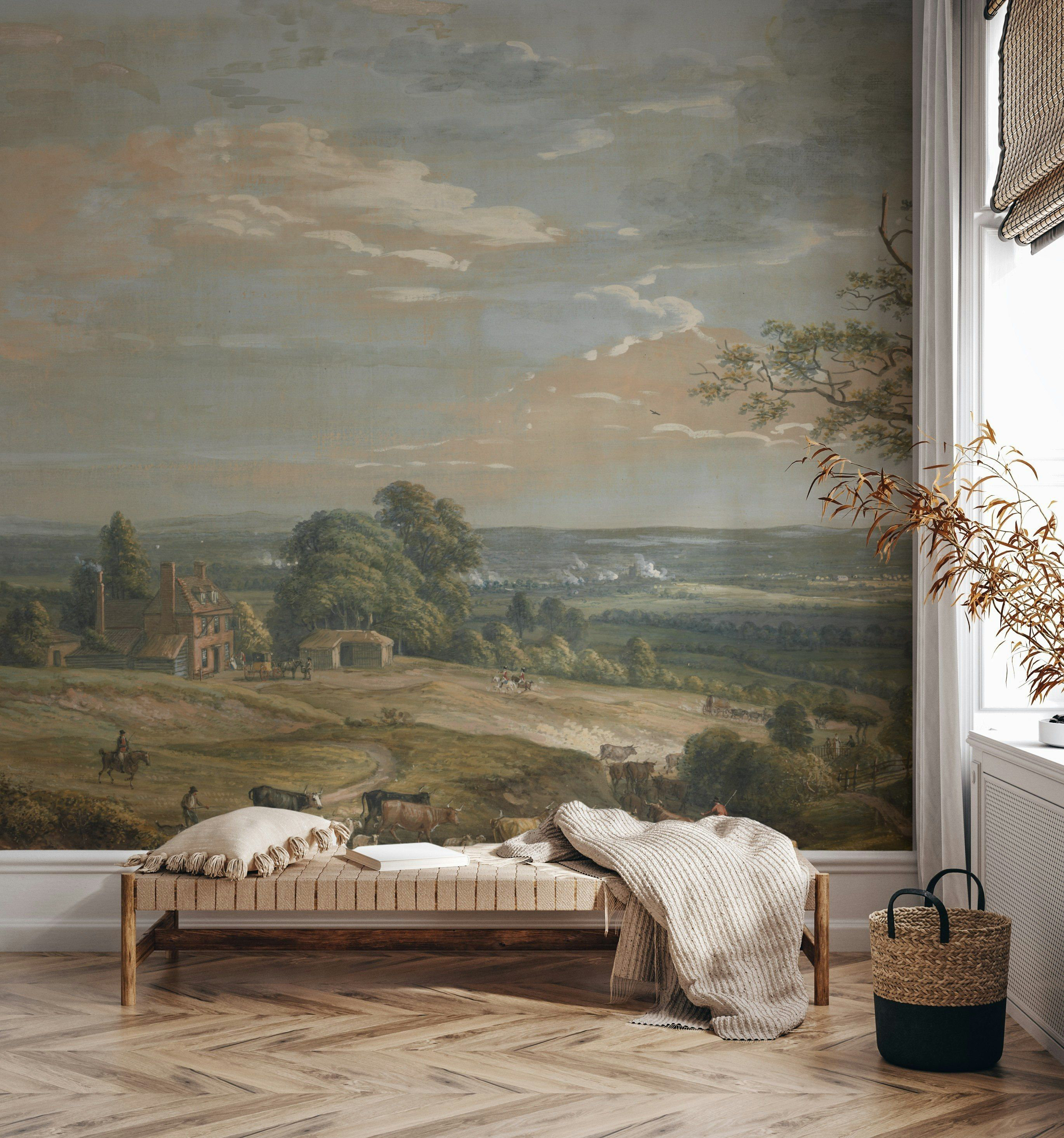 Red Barrel Studio® Classic Countryside Wallpaper Mural A Distant View ...