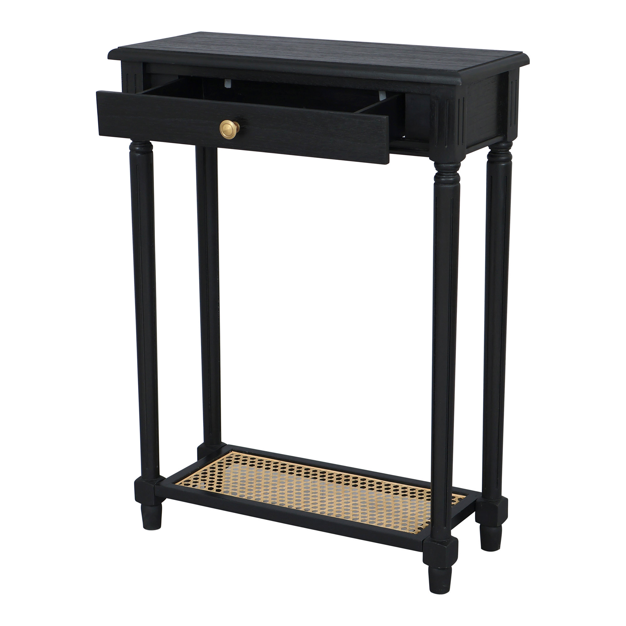 Bay Isle Home™ Carterlee Console Table w/ Drawer and Cane Shelf ...