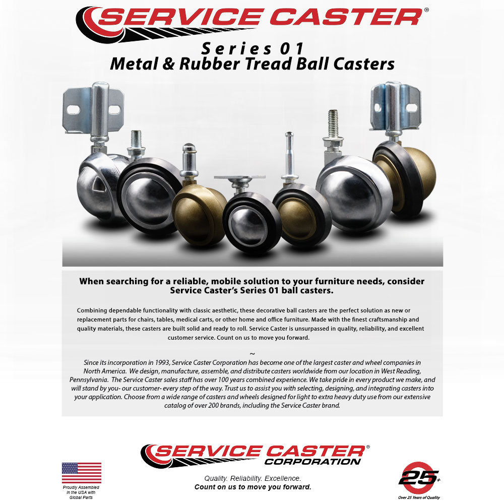 Service Caster Metal Ball Caster with Grip Neck Stem | Wayfair
