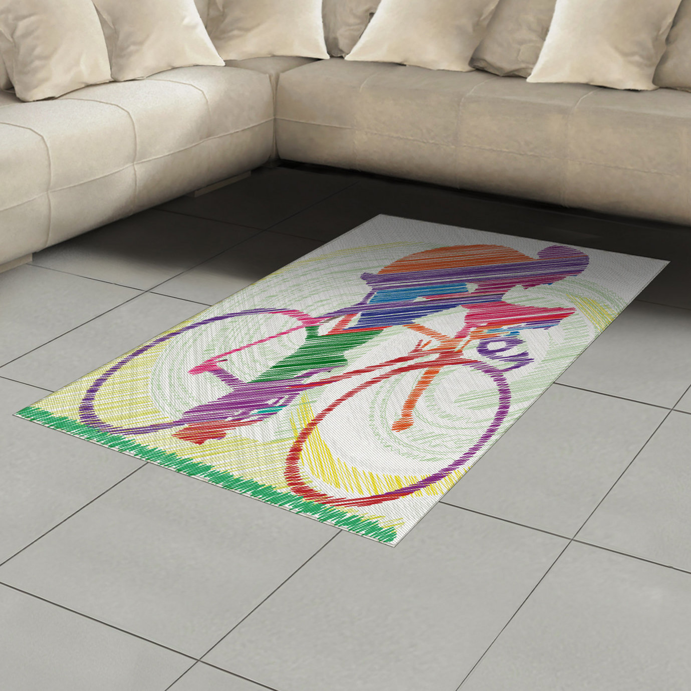 East Urban Home Modern High Density Long Fiber Poly Threads Decorative ...