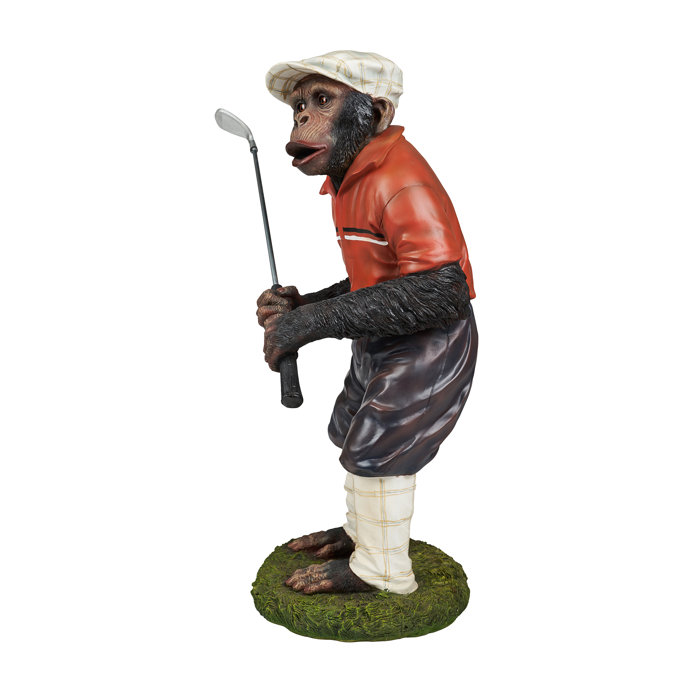 Hi-Line Gift Ltd. Golfer Monkey Statue & Reviews | Wayfair