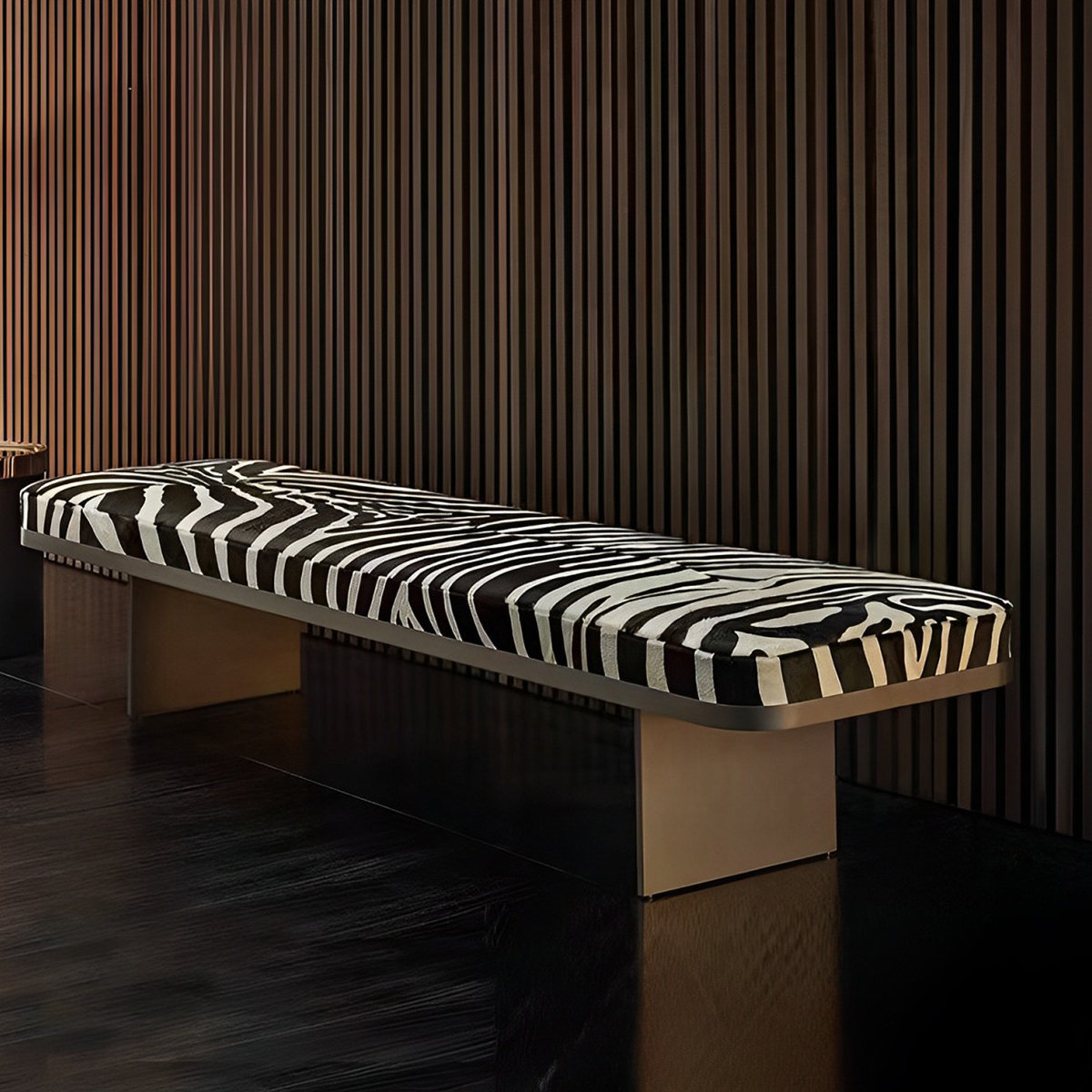 Creative bed end stool Nordic Light Luxury Zebra-print Bed End Stool ...