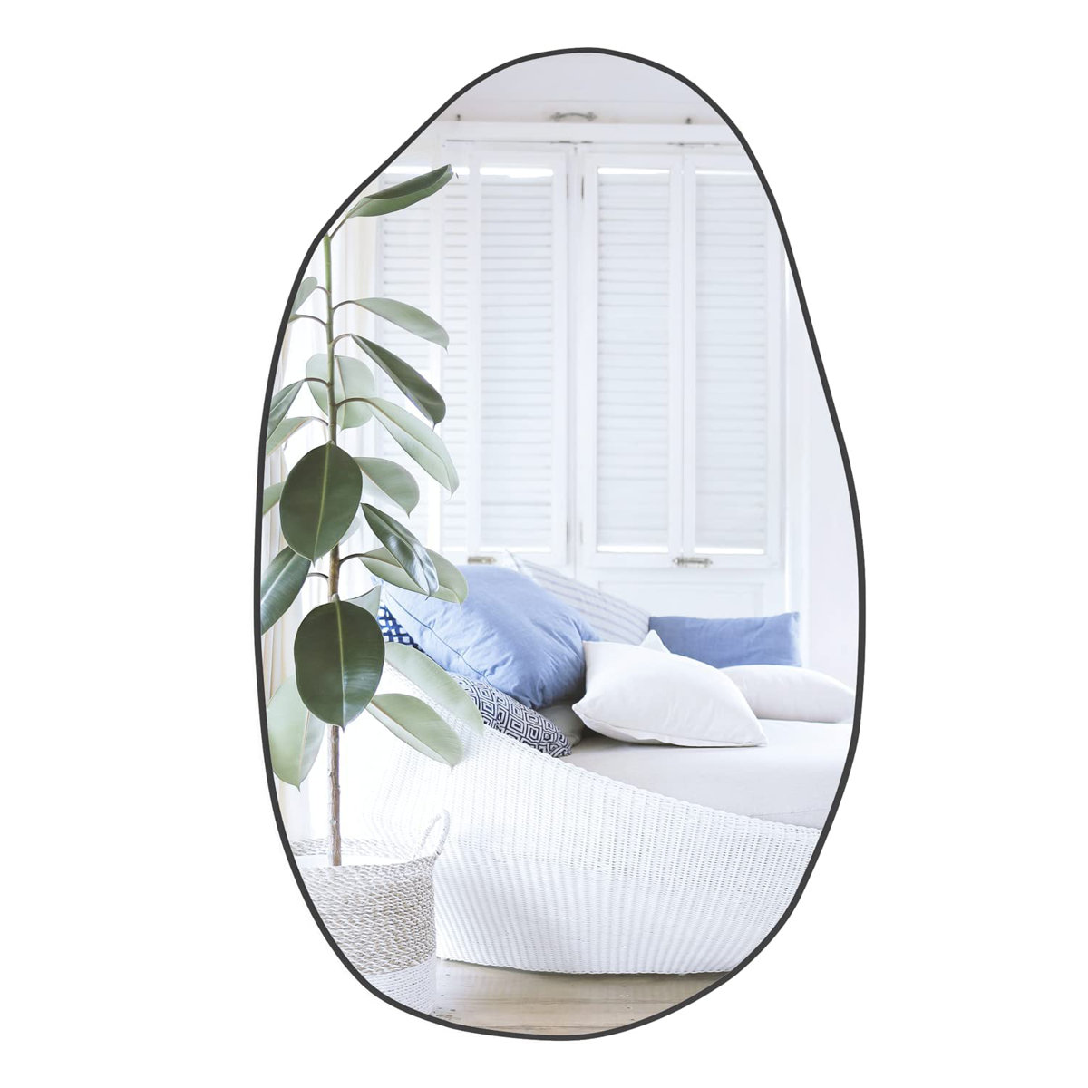 Wrought Studio™ Denzelle Irregular Wall Mirror, Large and Asymmetric ...