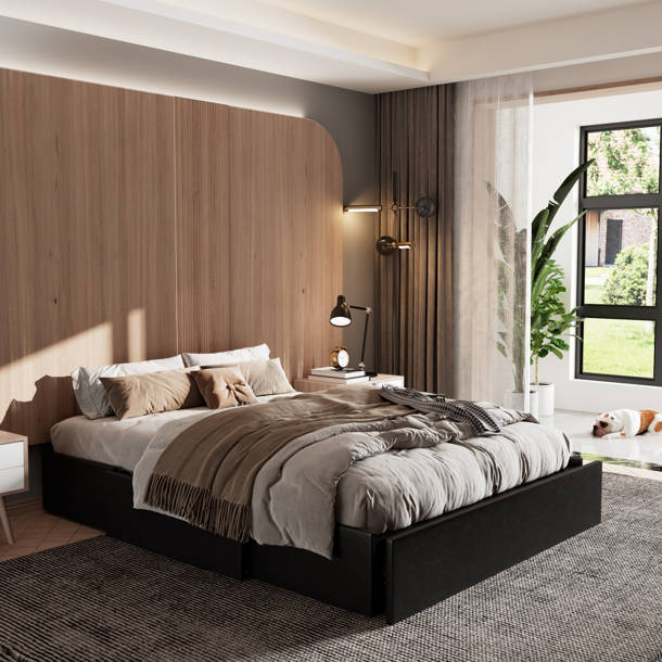 Mercury Row® Bret Upholstered Storage Bed with 3 Drawers & Reviews ...