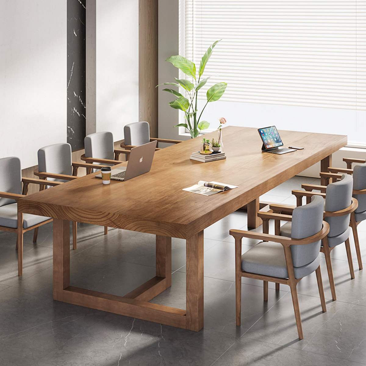 Latitude Run® Rectangular solid wood conference table | Wayfair