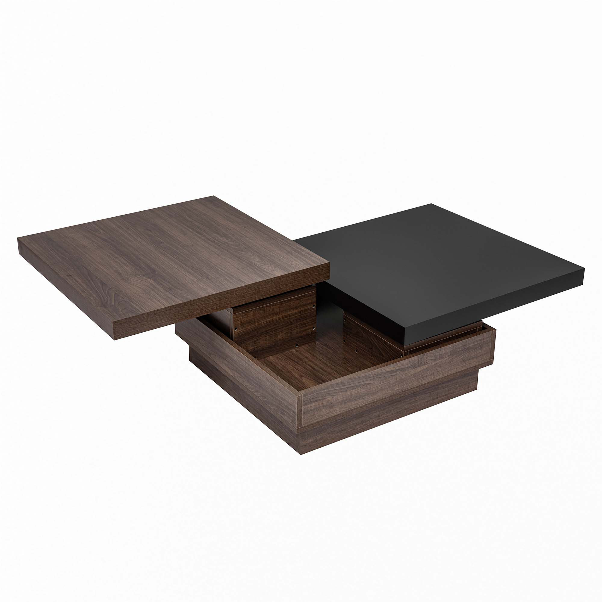 GRILLO HOME Rotatable Top Coffee Table, 1 Hidden Storage Space For ...