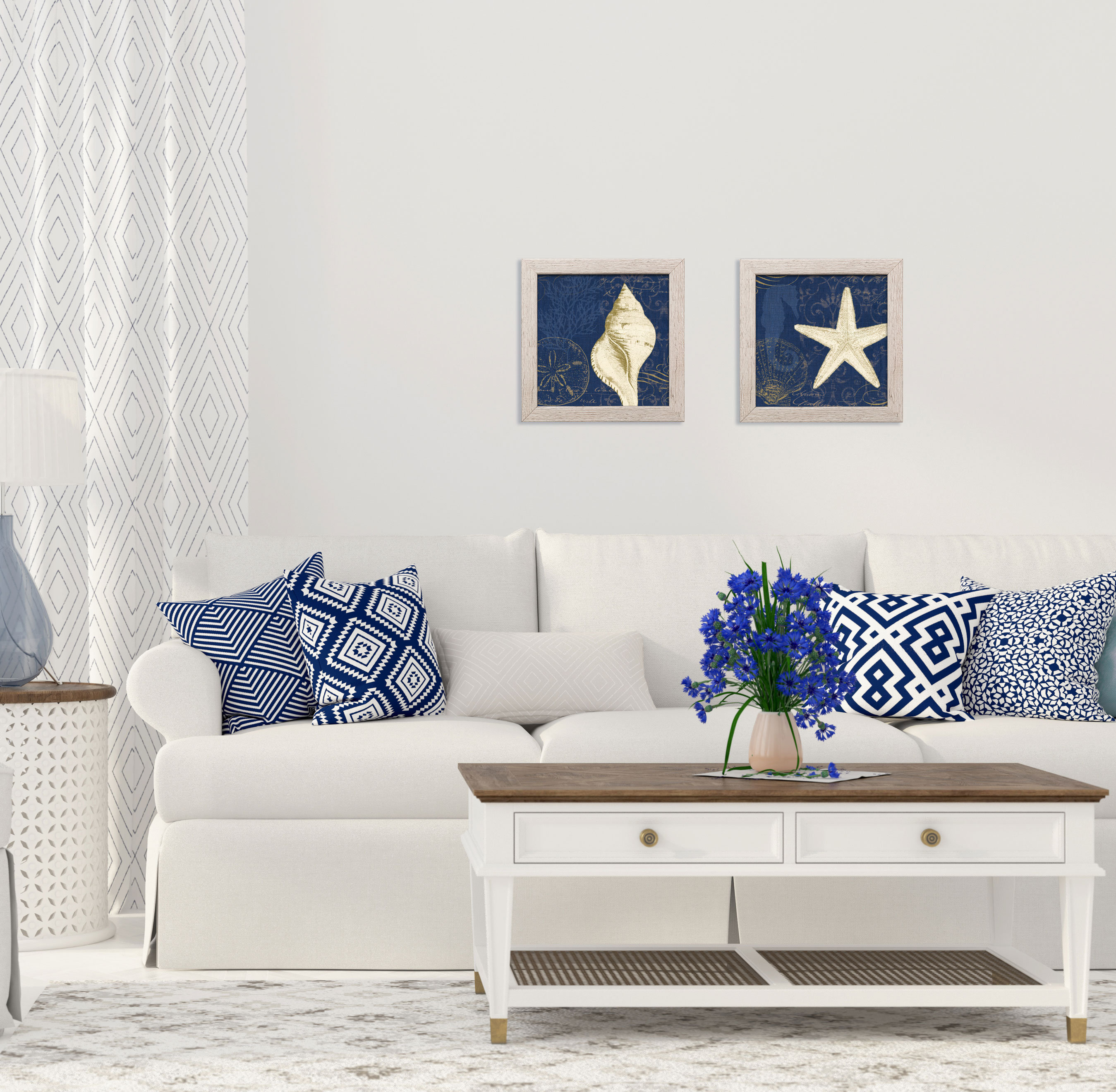 Highland Dunes Starfish Seahorse Coral Sandollar And Shell Collage by ...