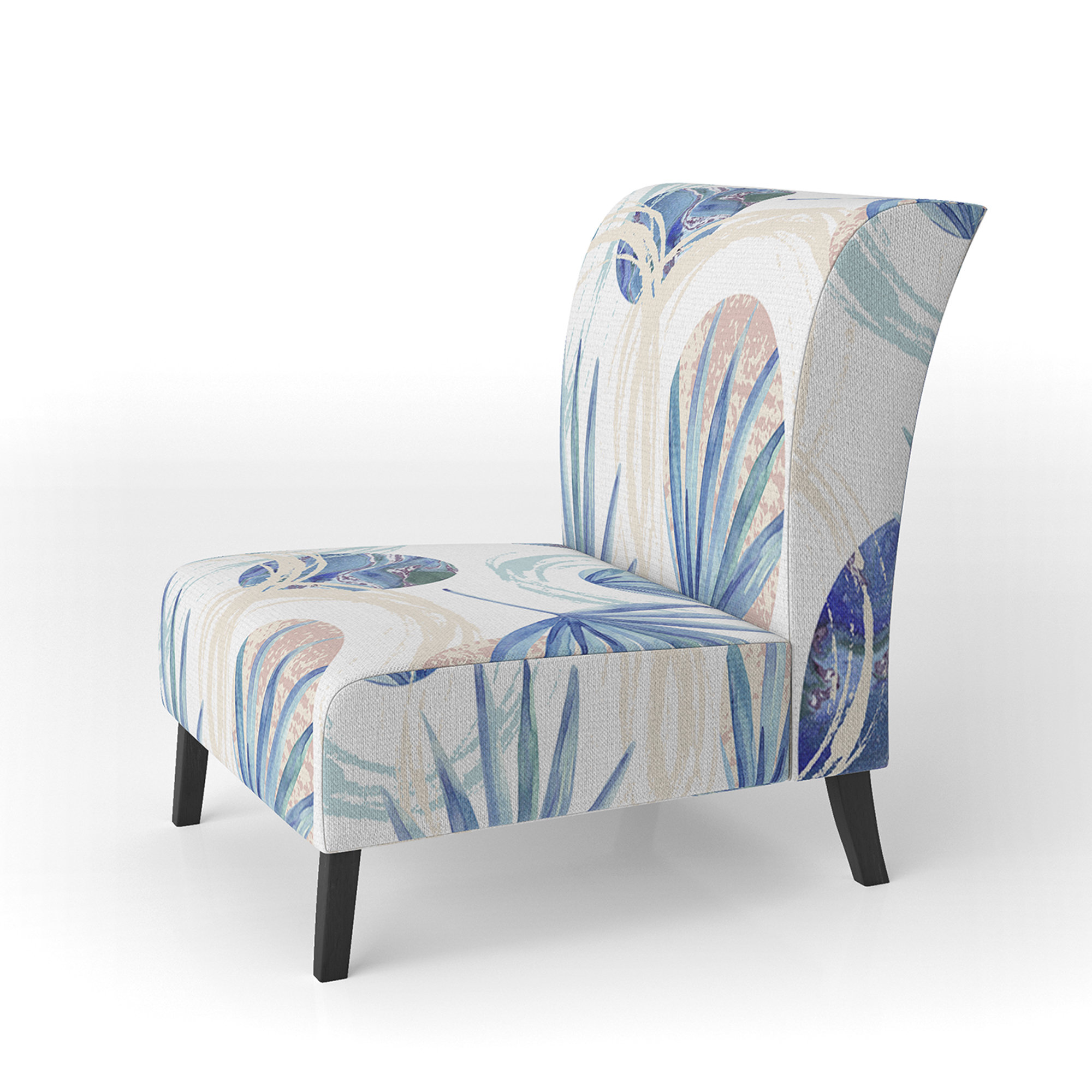 Bayou Breeze Purple Flower Geometric - Upholstered Patterned Accent ...