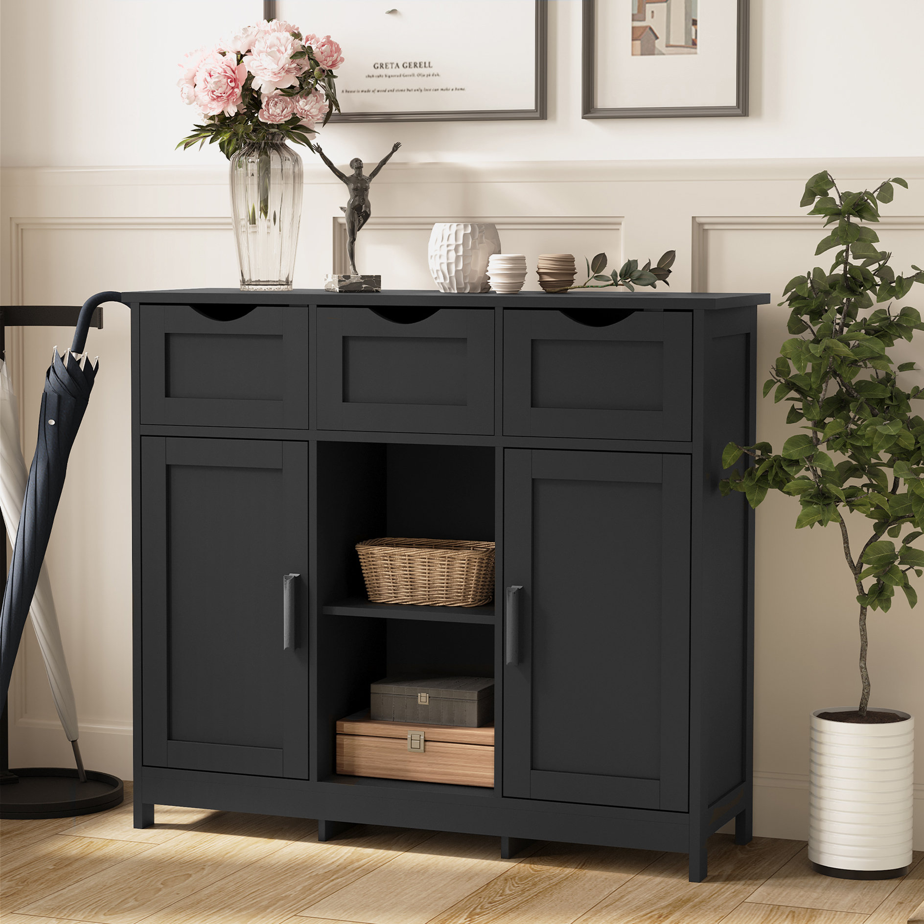 Lark Manor 35.4" Wide 3 Drawer Storage Cabinet - Wayfair Canada