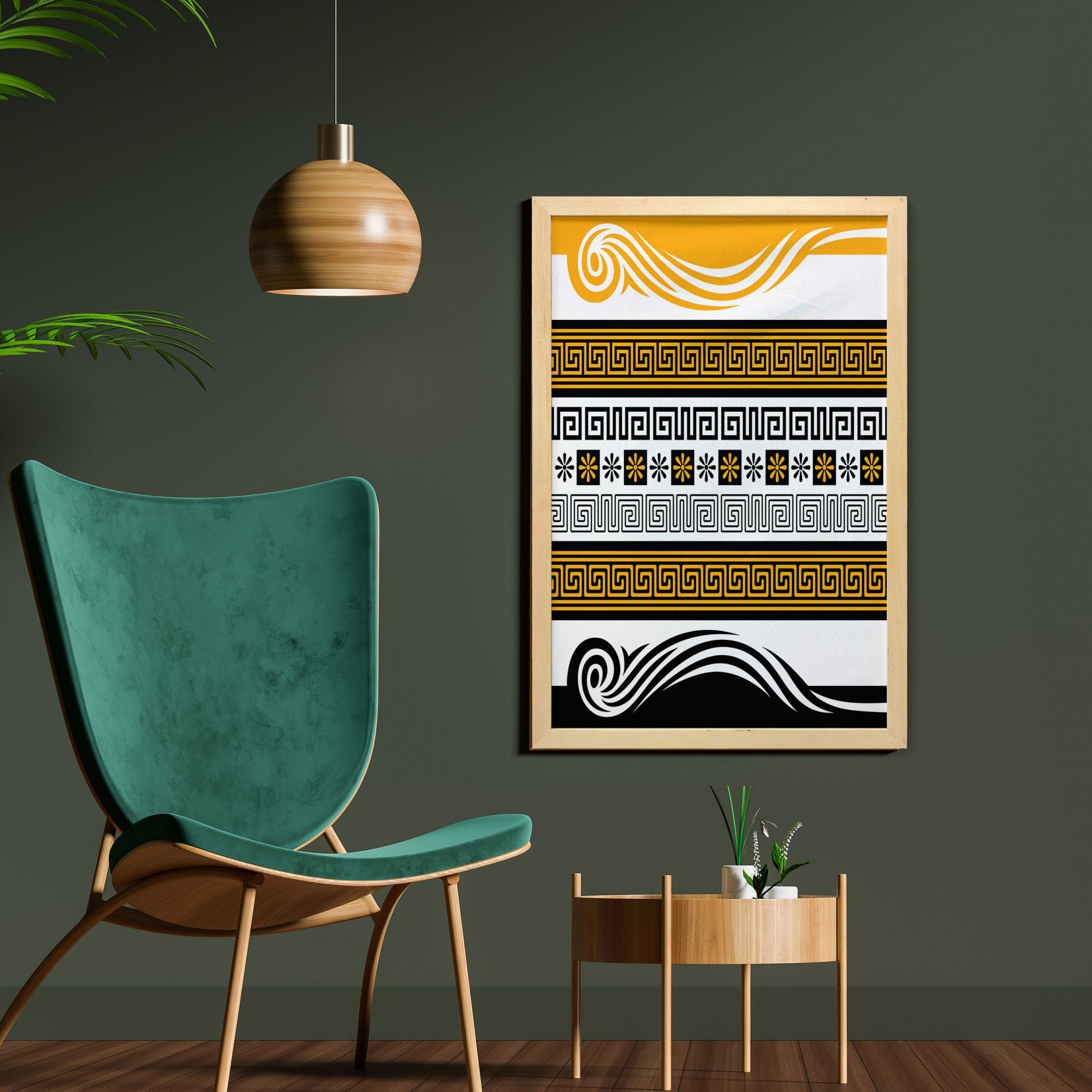 East Urban Home «Neoclassical Borders» Composition, motif de méandres ...