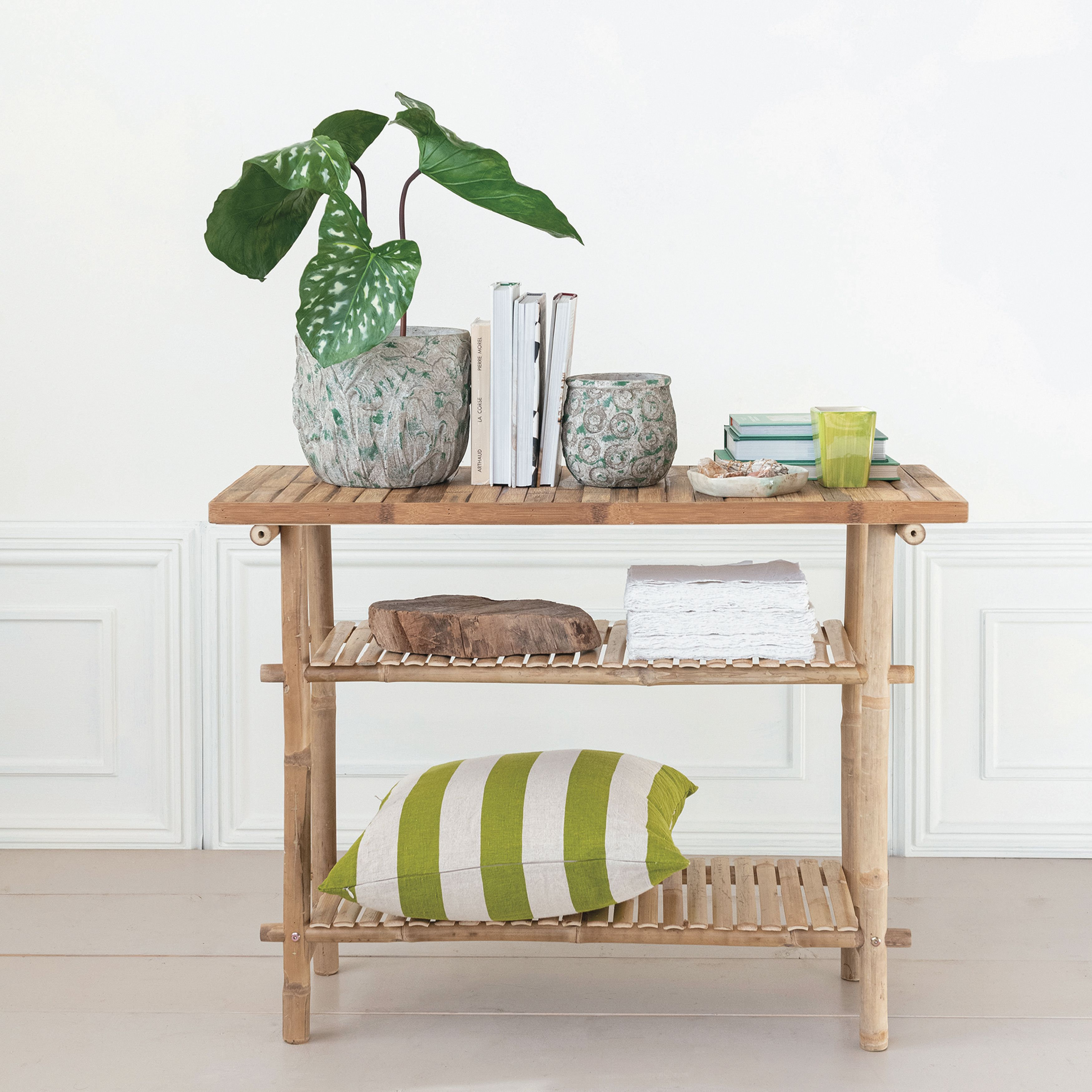 Foundry Select Kasonya Tall Bamboo Accent Table With 2 Shelves Wayfair