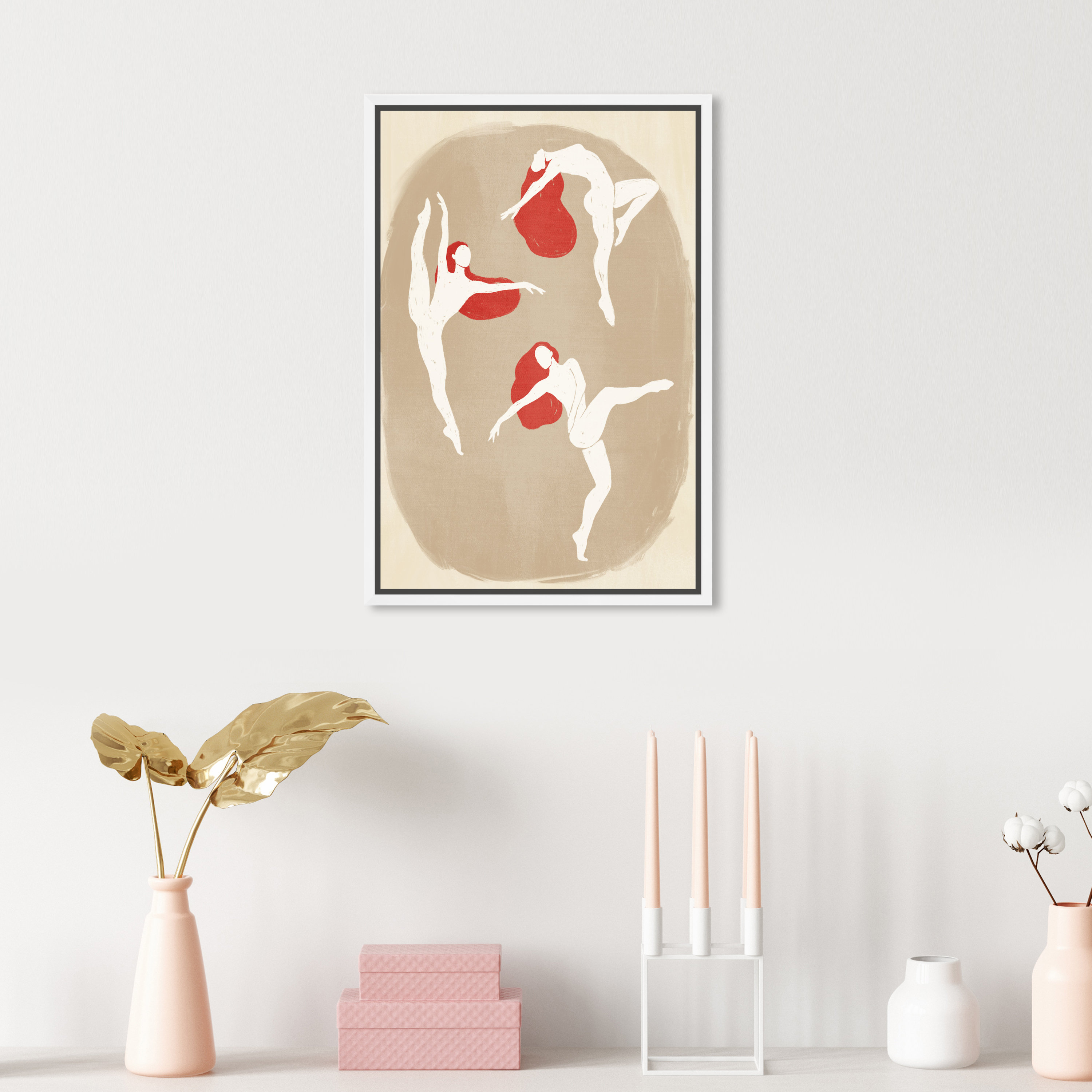 Oliver Gal "The Dance", Ballet Dancing Women Modern White Canvas Wall ...