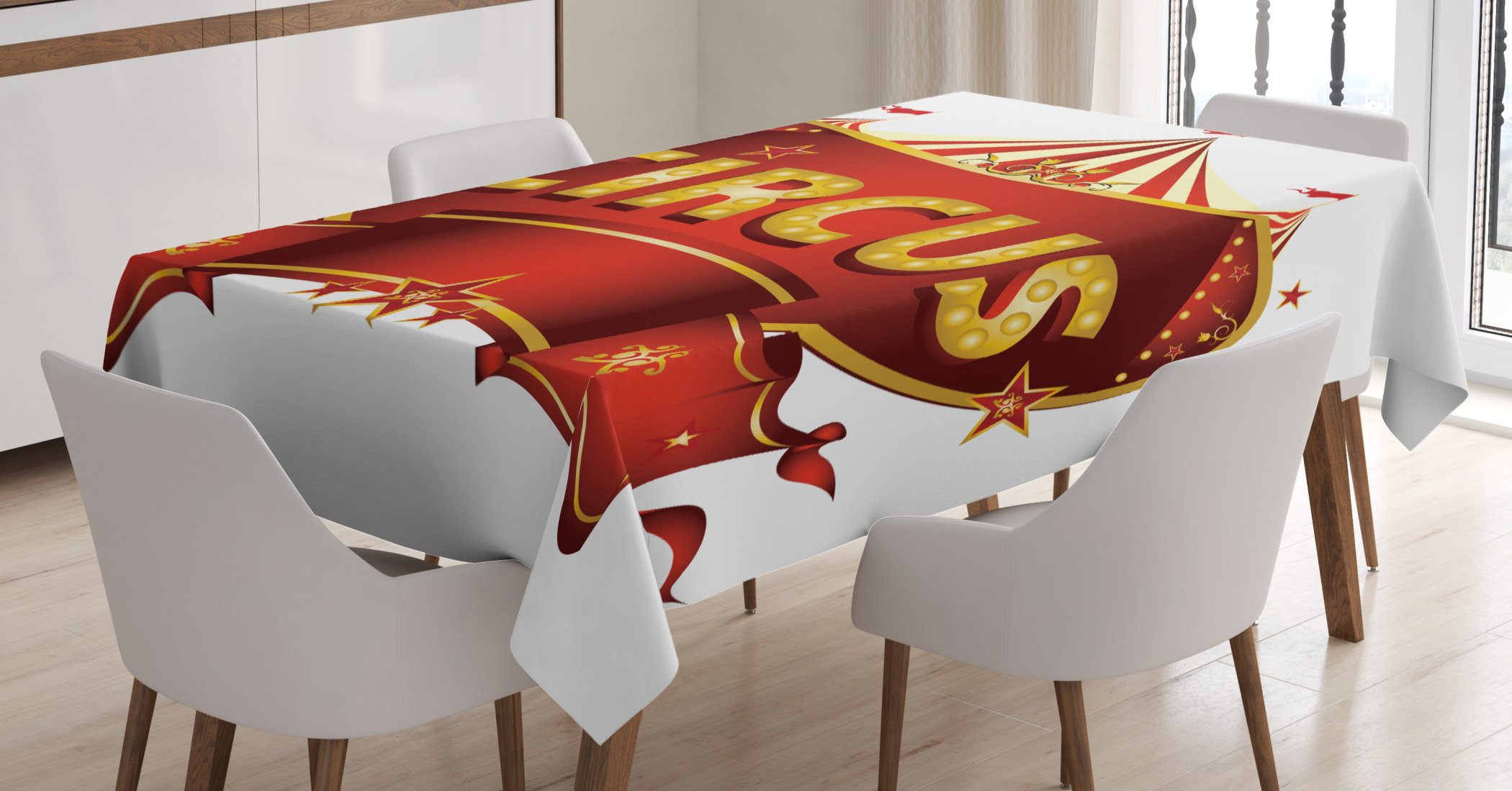 East Urban Home Circus Tablecloth, Circus Sign Baroque Style Big Top ...