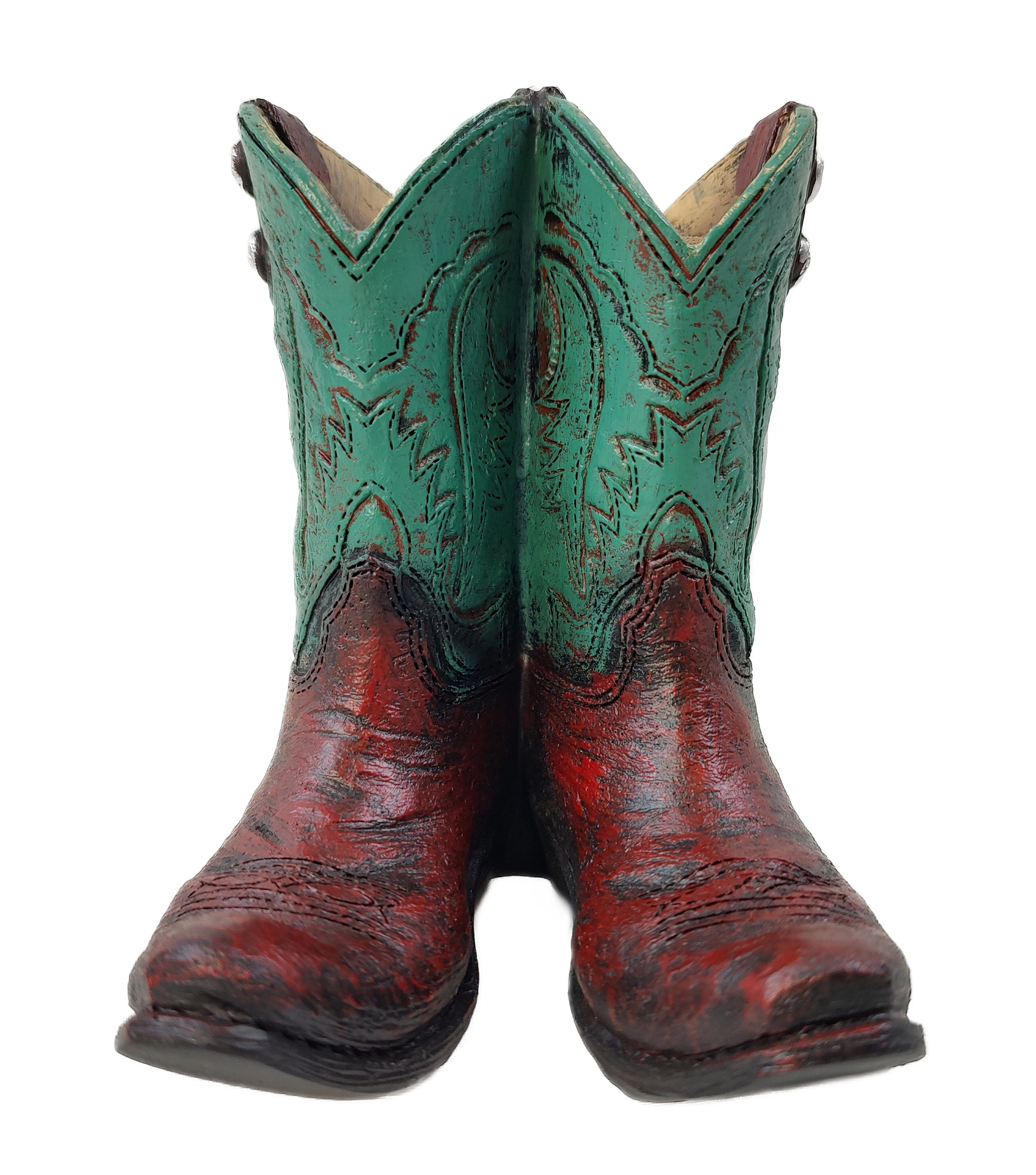 De Leon Collections Western Cowboy Boots Figurine Turquoise Rustic ...