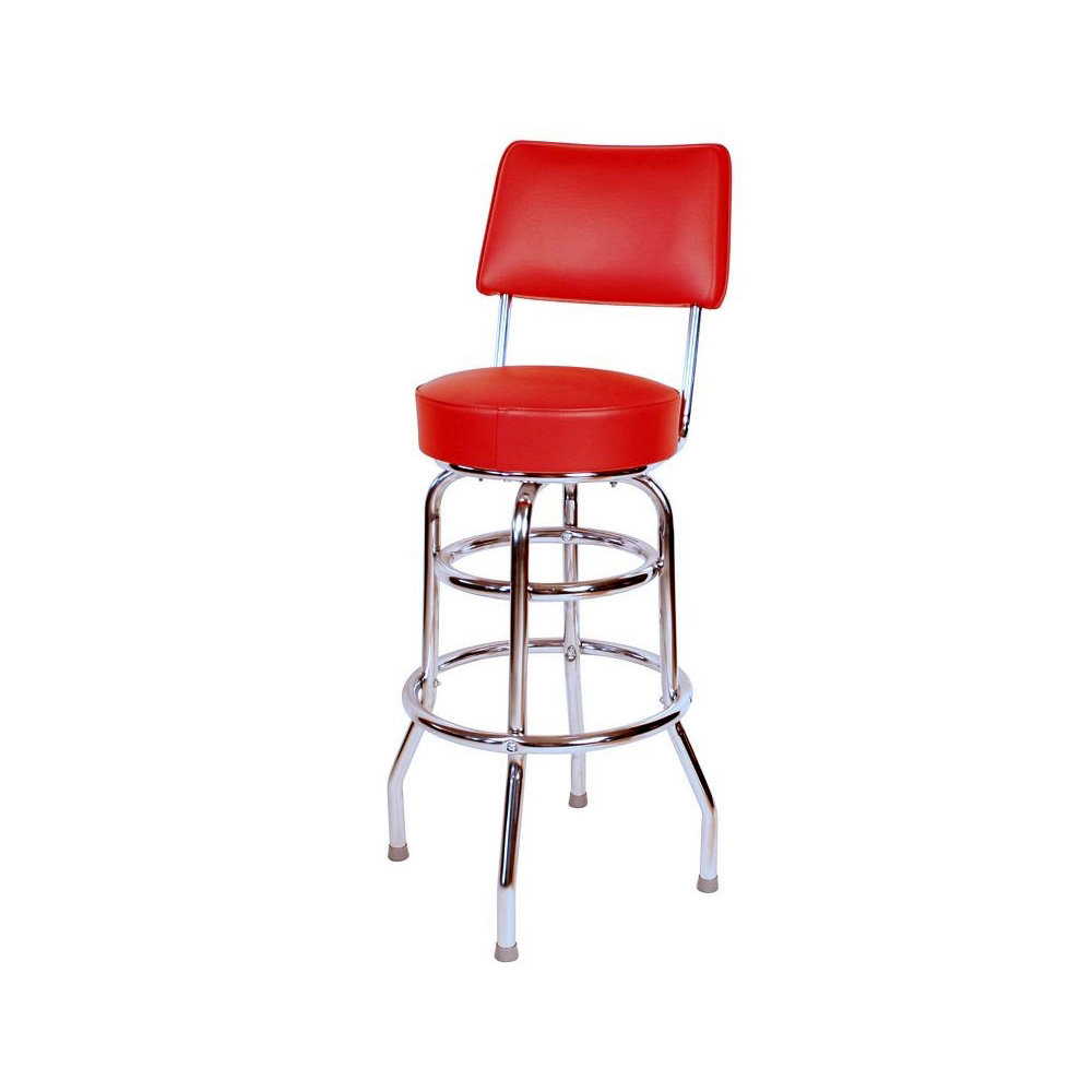 Richardson Seating Retro Home Double Ring Upholstered Swivel Bar Stool ...