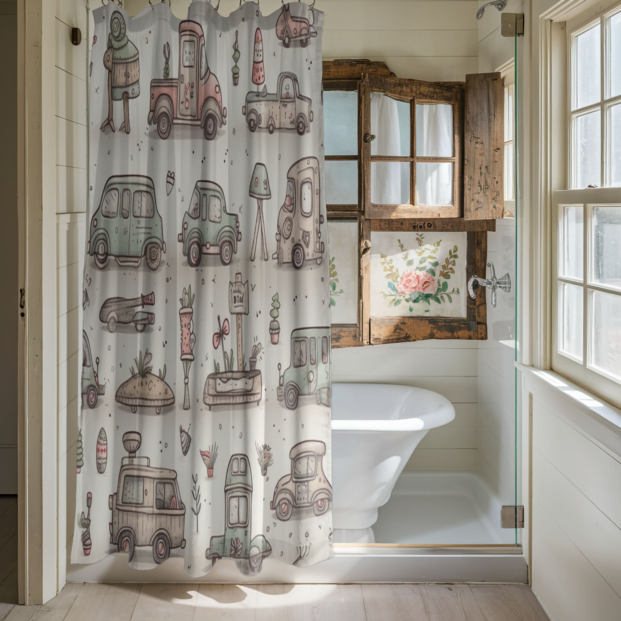 East Urban Home Wee Autos - Premium Shower Curtain | Wayfair