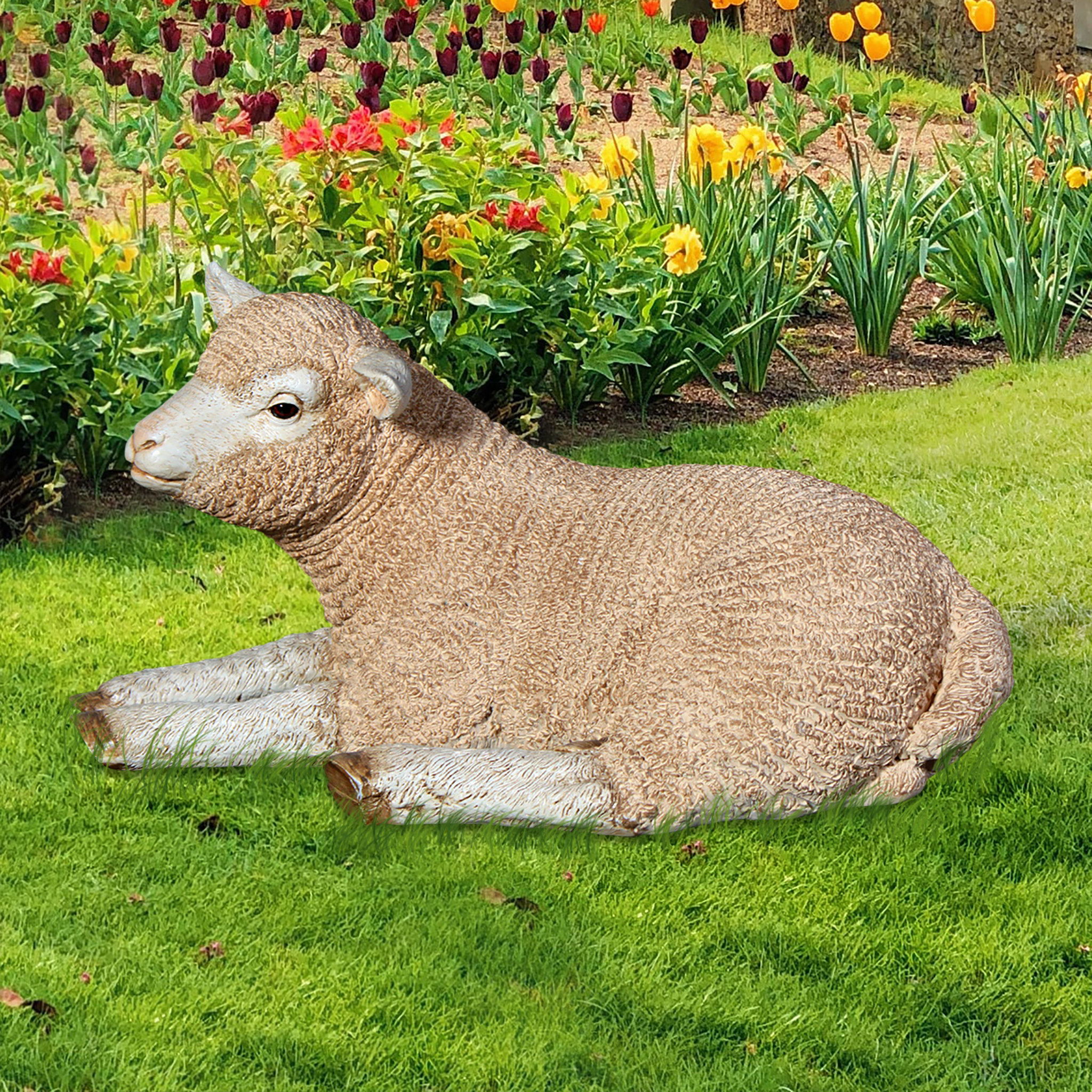Design Toscano Merino Ewe Life-Size Resting Lamb Statue | Wayfair