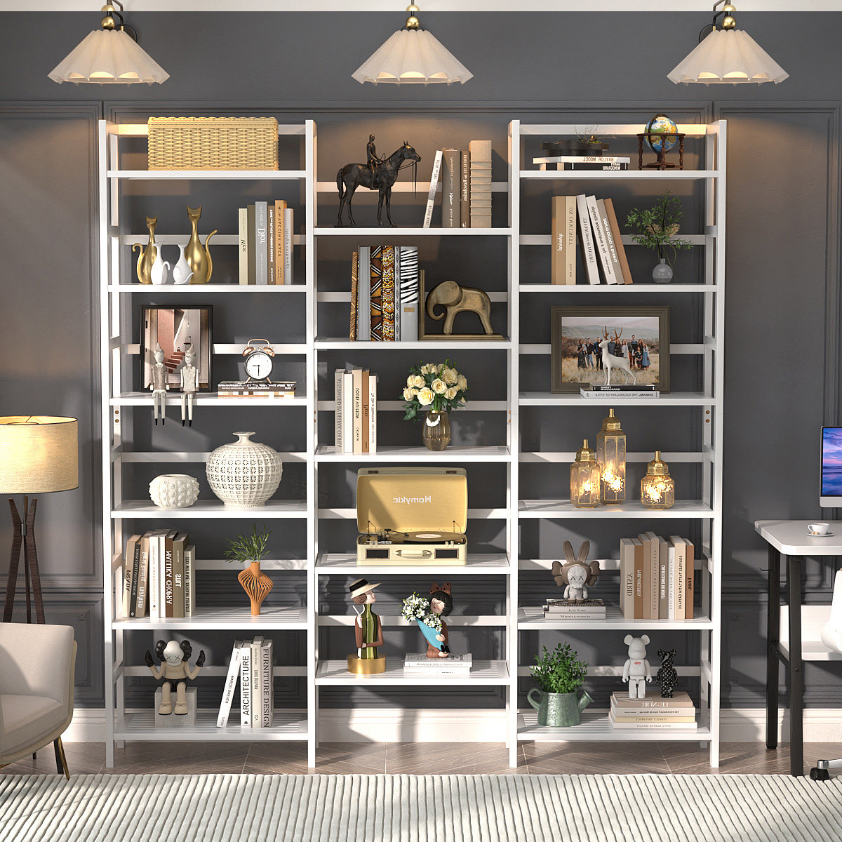 Latitude Run® Bamboo Bookcase, 6-Tier Large Open Bookshelf With Display ...