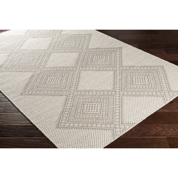 Union Rustic Acsa Handmade Flatweave Wool Gray/Ivory Rug | Wayfair