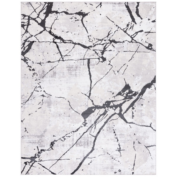 Steelside™ Metzger Abstract Gray/Black Area Rug & Reviews | Wayfair