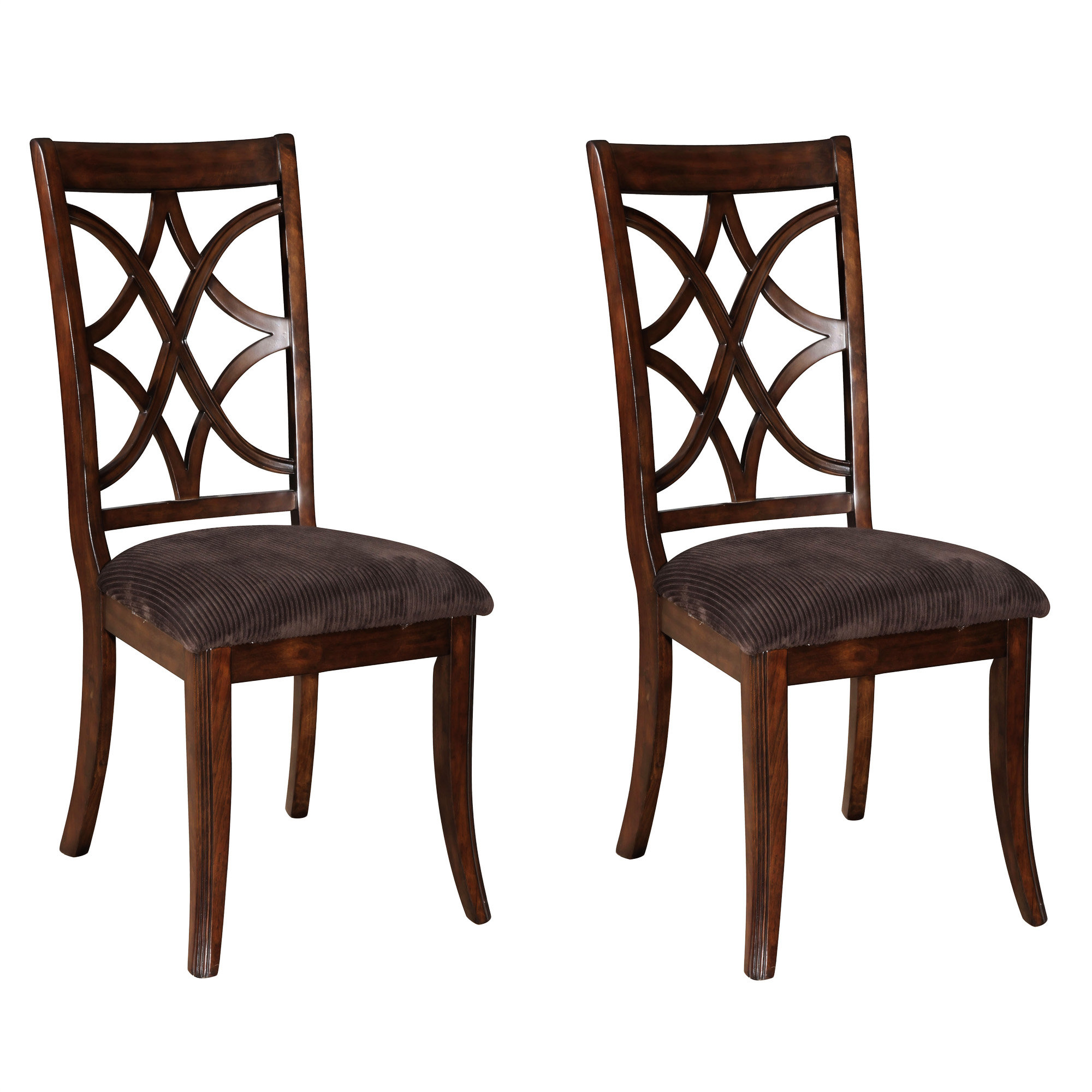 Canora Grey Brown And Dark Walnut Cross Back Side Chairs (Set Of 2 ...