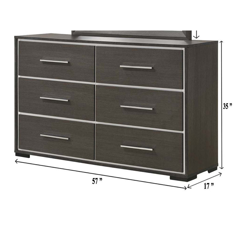 Latitude Run® 1Pc Contemporary 6-Drawer Dresser | Wayfair