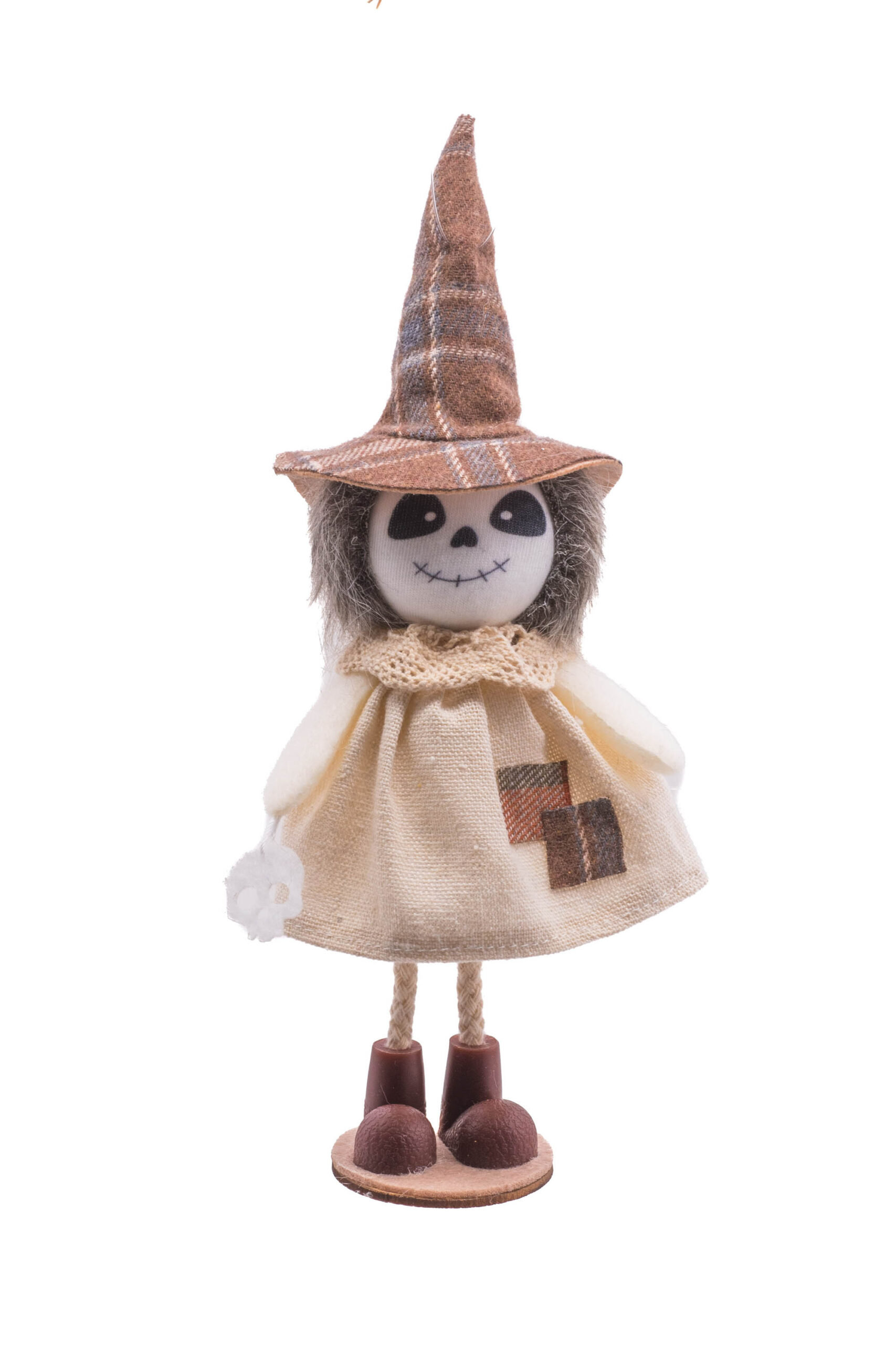 The Holiday Aisle® White Cloth Standing Cute Lil Patchwork Skelly with ...