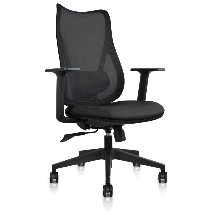Inbox Zero Kumpe True Innovations Mesh Office Chair Leather Seat ...