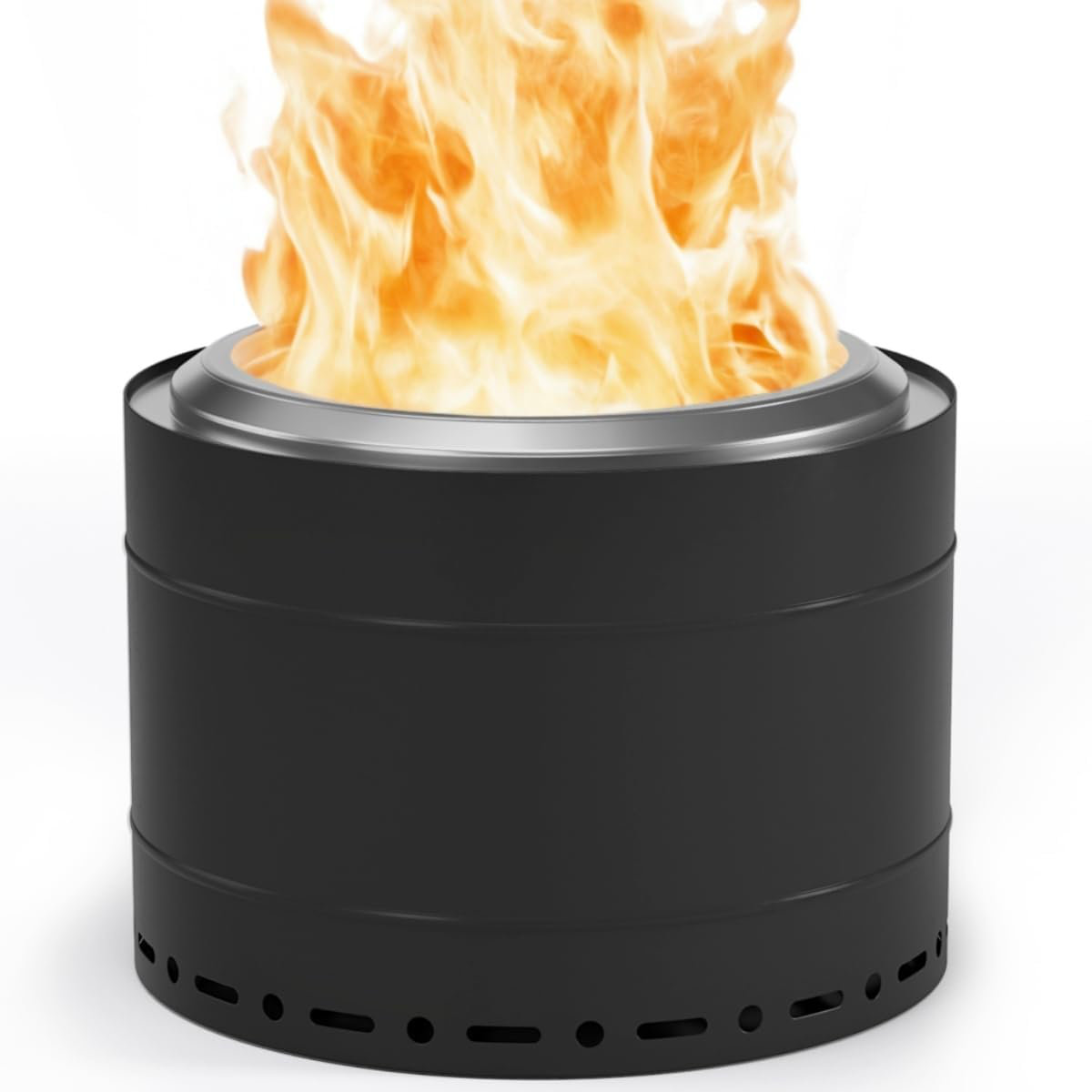 Arlmont & Co. 19.5 inch Smokeless Fire Pit with Carry Bag, Stainless ...