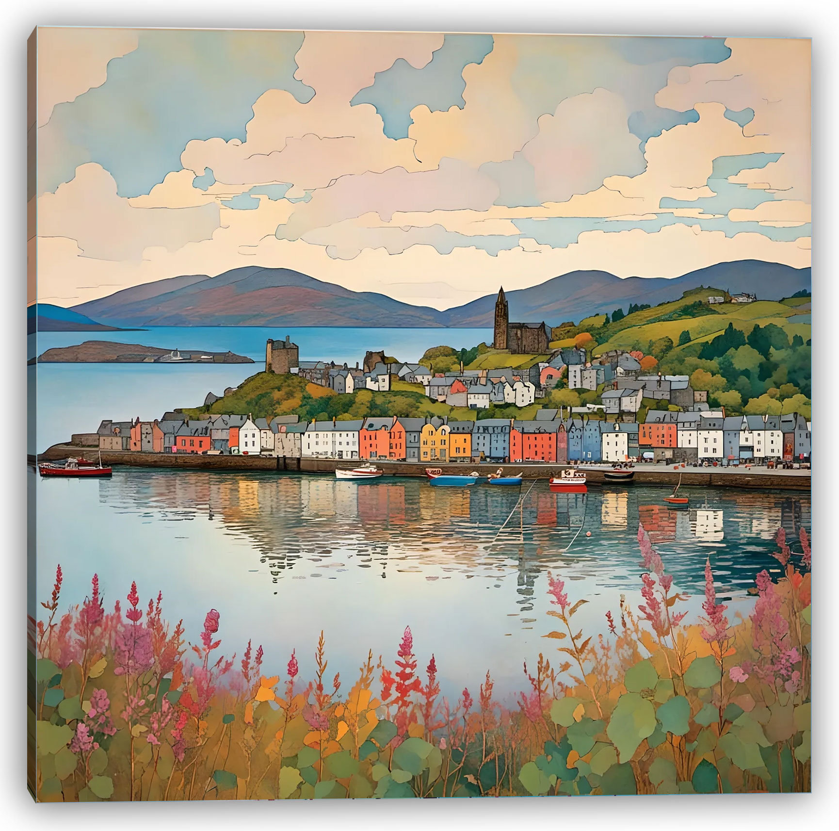 Winston Porter Harbor Reflections – Coastal Village Wrapped Canvas ...