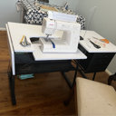 Sew Ready 60.25'' x 23.75'' Sewing Table with Sewing Machine Platform ...