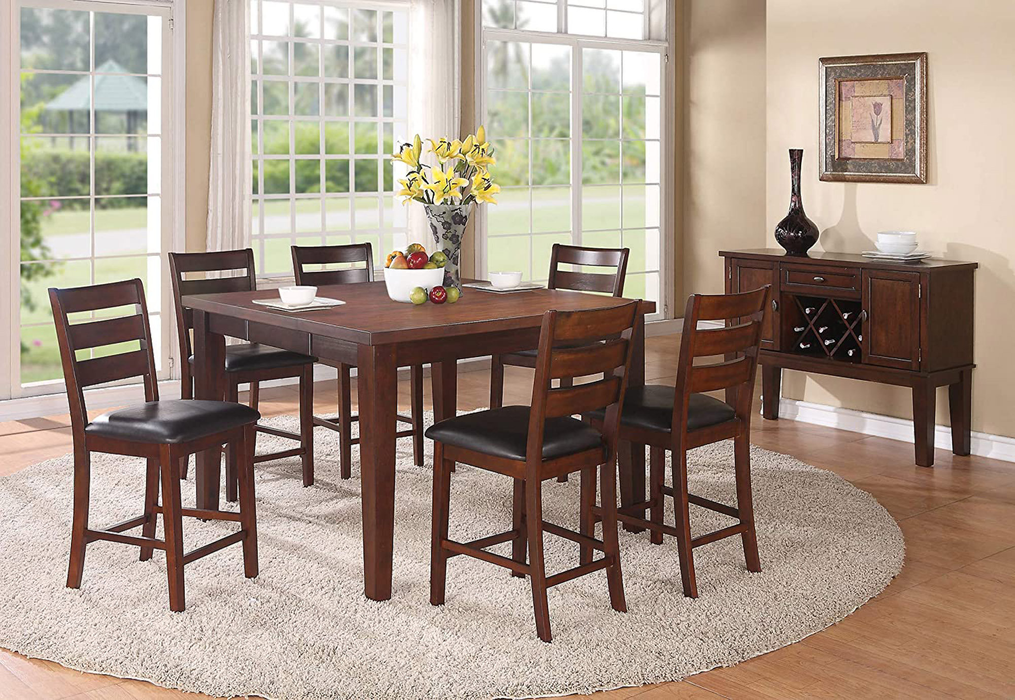 Red Barrel Studio Contemporary Counter Height Dining Table W Leaf 6X ...