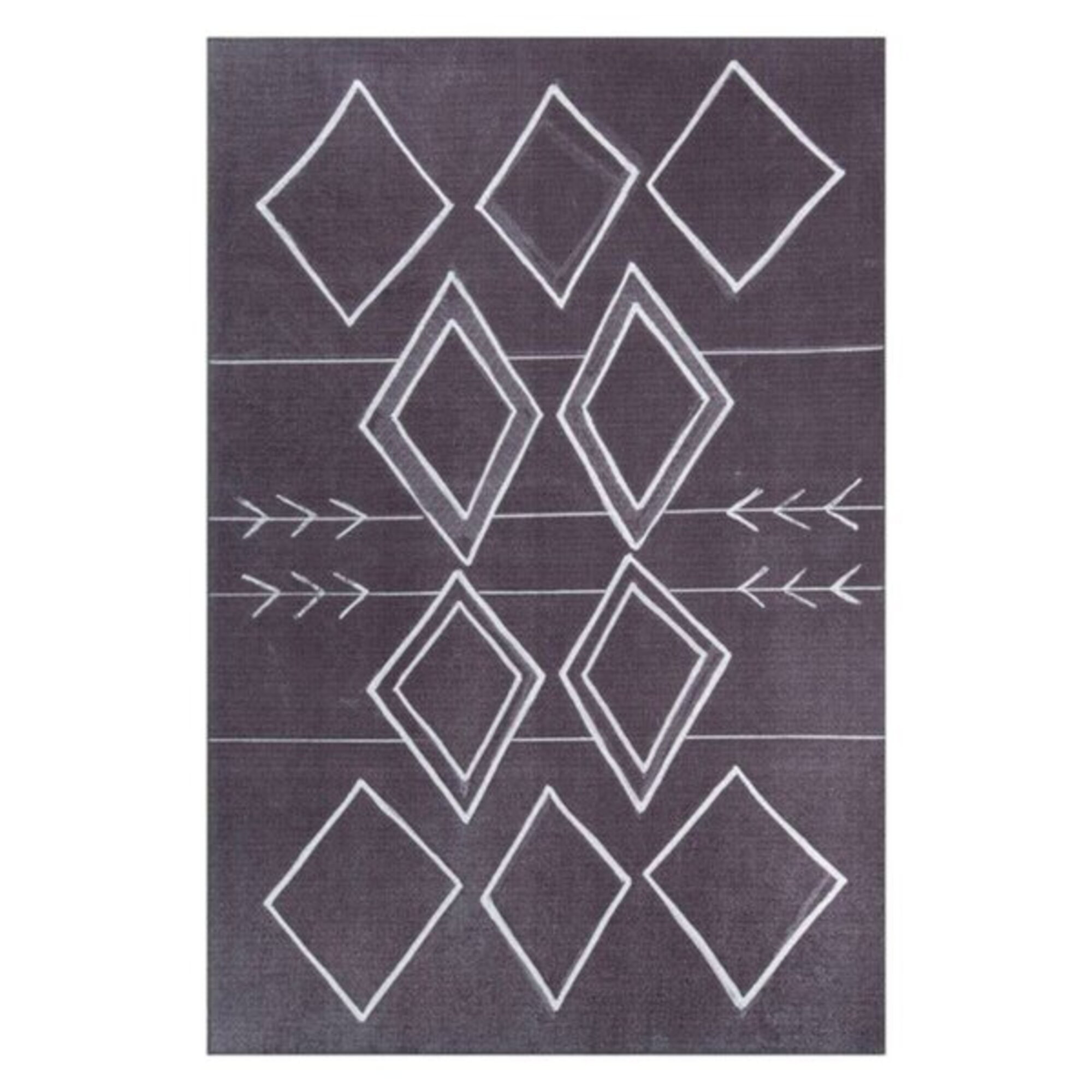 Gracie Oaks Murry Machine Woven Grey/White Rug | Wayfair.ie