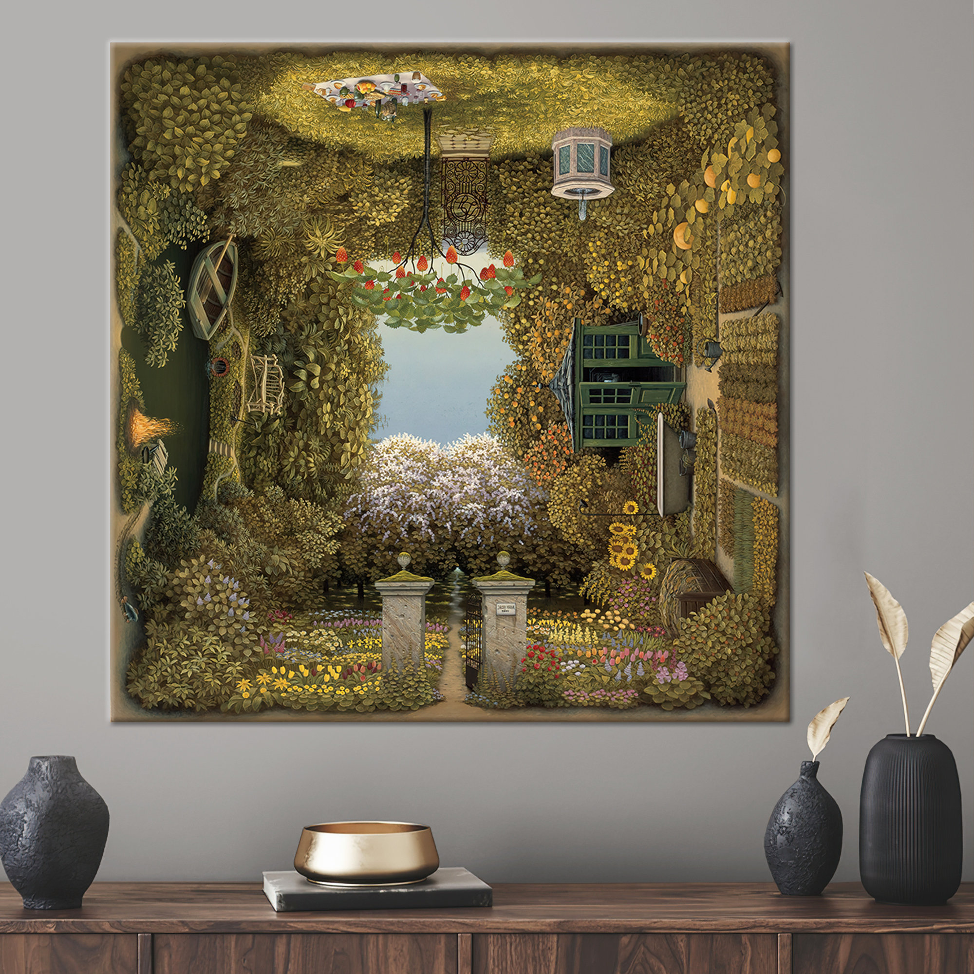 Lark Manor™ Surreal Garden Wall Art, Garden Landscape Wall Decor ...