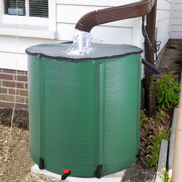 Winado 200 Gallons Gal. Weather Resistant Plastic Foldable Rain Barrel ...