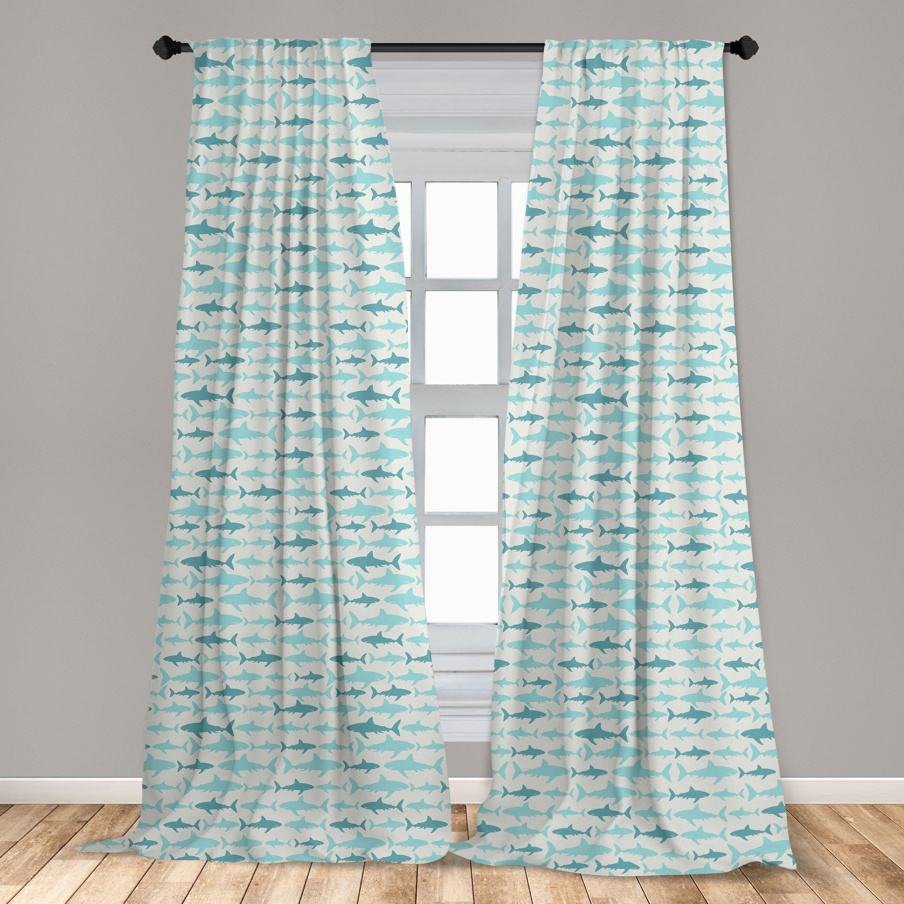 East Urban Home Sea Animals Semi-Sheer Rod Pocket Curtain Panels | Wayfair