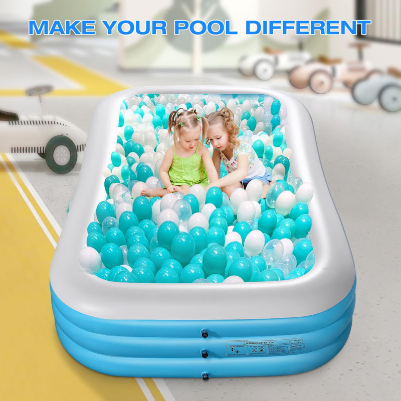 Utibia Inflatable Pool for Kids and Adults-118" X 71" X 22" Full-Sized ...