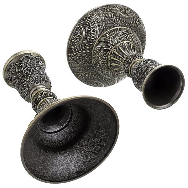 Langley Street 2 Pack Metal Candlestick Candle Holder Brackets, Bronze ...