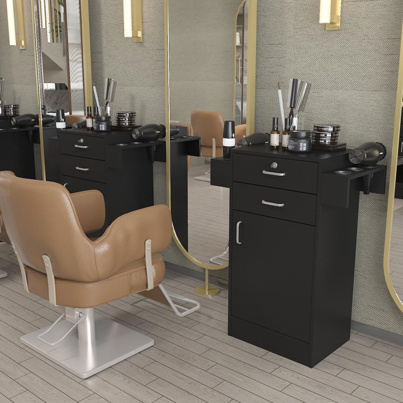 Inbox Zero Danio Beauty Salon Storage Station Cabinet Stylist Equipment ...