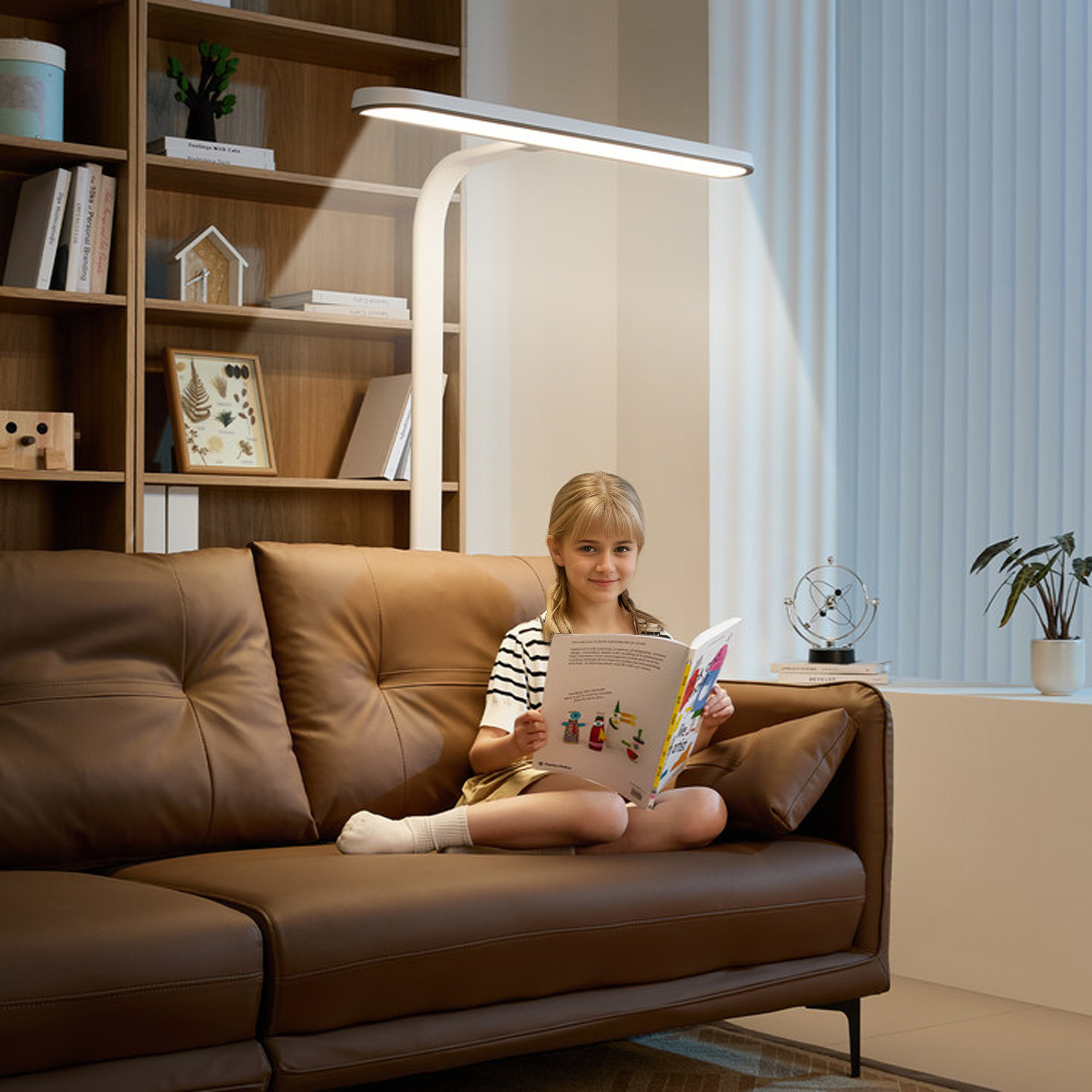 UNISOAR 63.0'' 6-Level Height-Adjustable LED Directional Task Floor ...