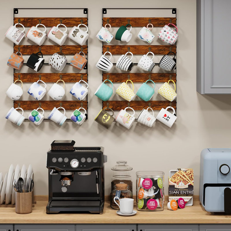 17 Stories Mug Racks For Wall, Coffee Mug Holder Wall Mount Up To Hold ...