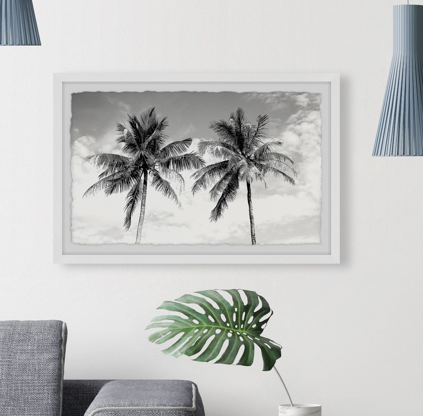 East Urban Home 'Twin Palm Tree' Picture Frame Photograph Print on ...