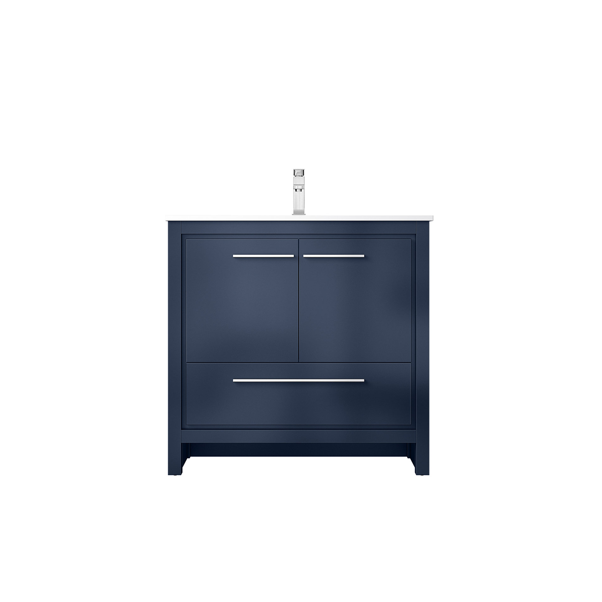 Latitude Run® Navy Blue Bath Vanity With Marble Top & Faucet - Soft ...