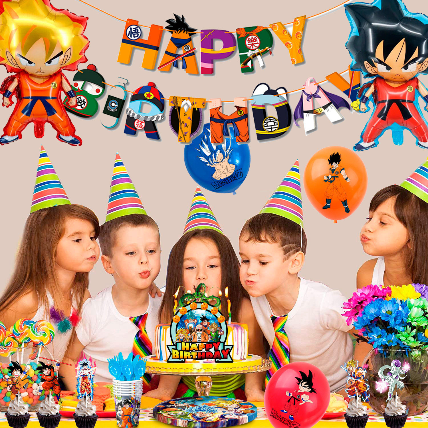 Dakota Fields Dragon Ball Z Birthday Decoration, 111pcs Dragon Ball Z ...