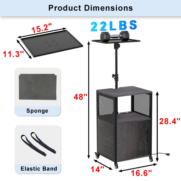GDLF Mobile Projector and Laptop Cart with Wheels Projector Stand ...