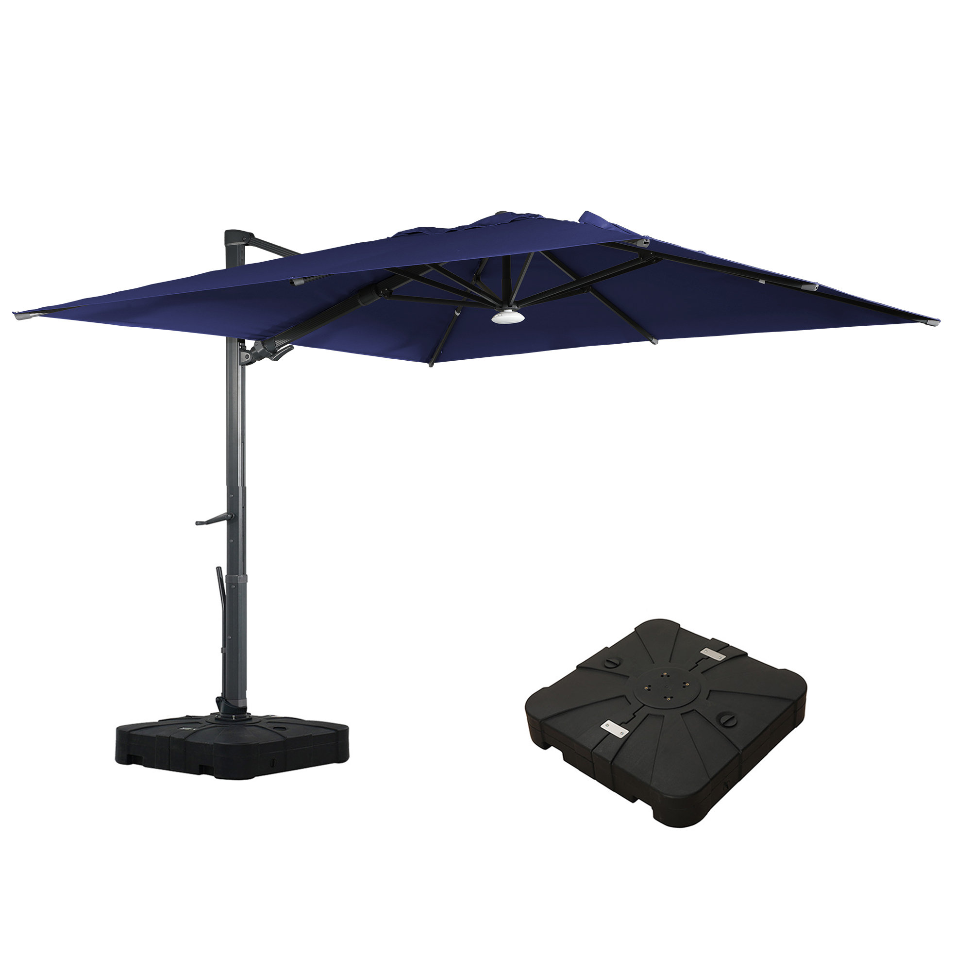Arlmont & Co. Mondell 10' Square Lighted Cantilever Umbrella | Wayfair
