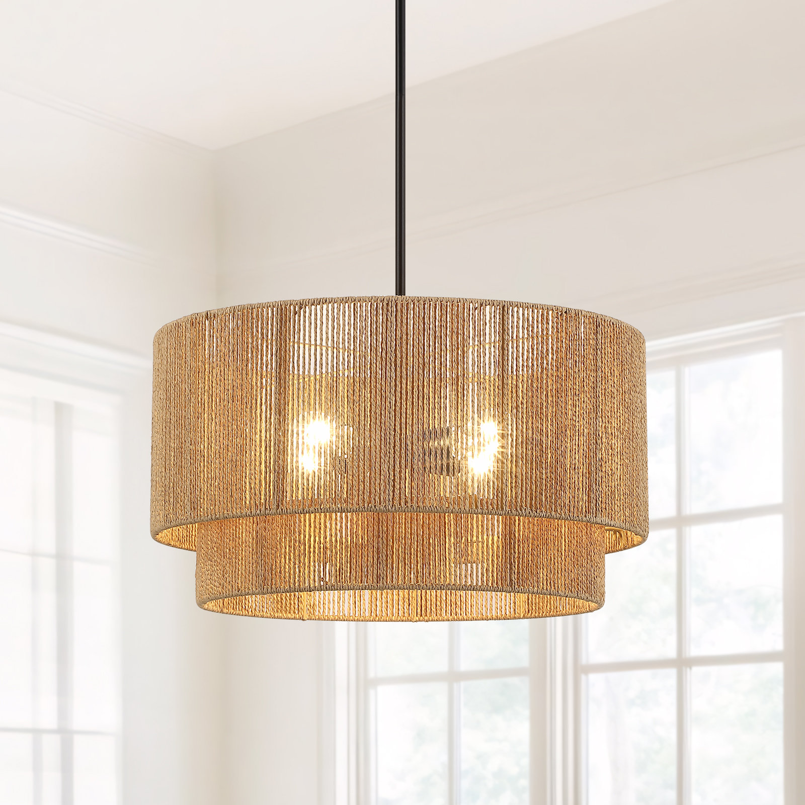 Bay Isle Home™ Nekoosa 4 - Light 22in Hand-Woven Drum Chandelier ...