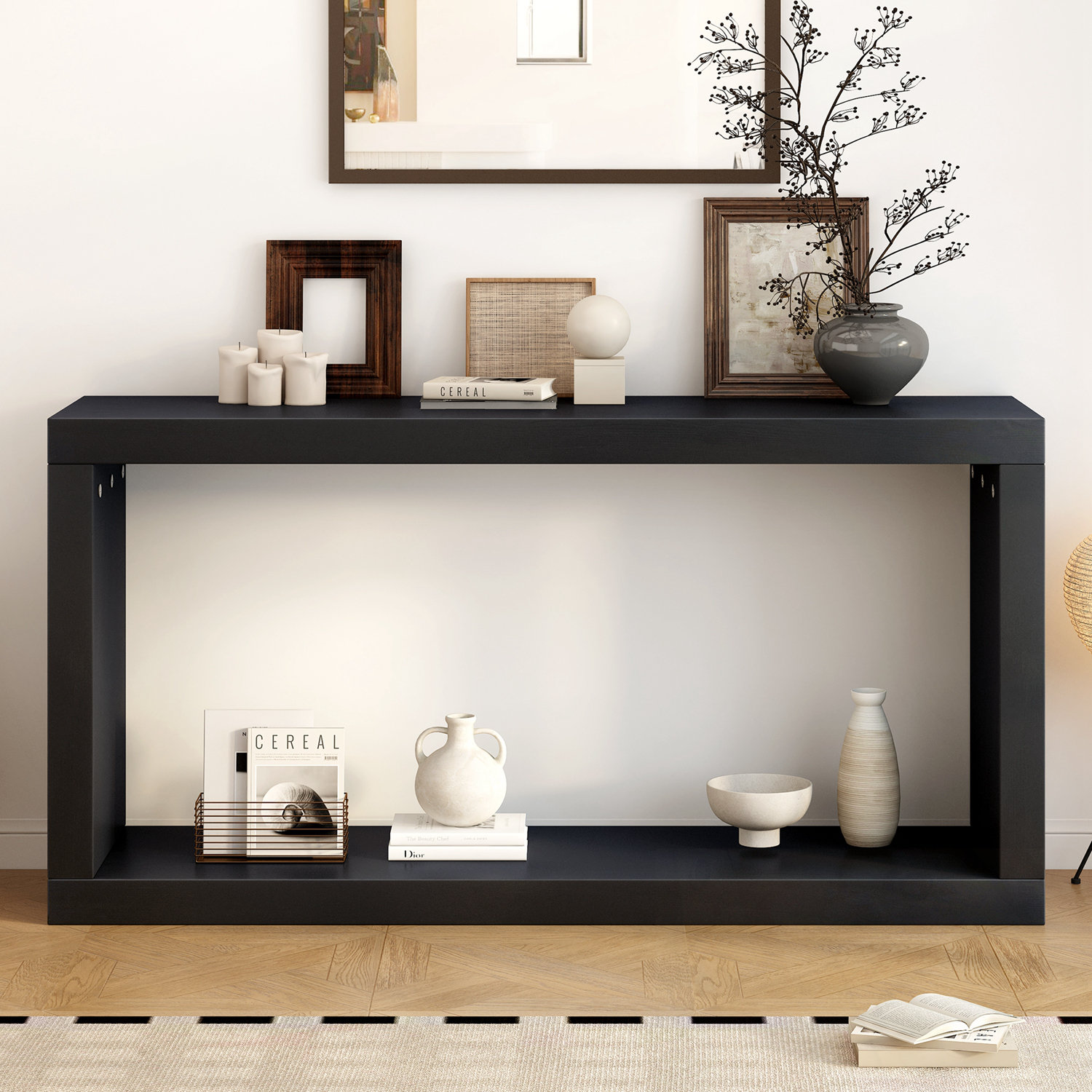 Ebern Designs Wooden Console Table With Bottom Shelf - Wayfair Canada